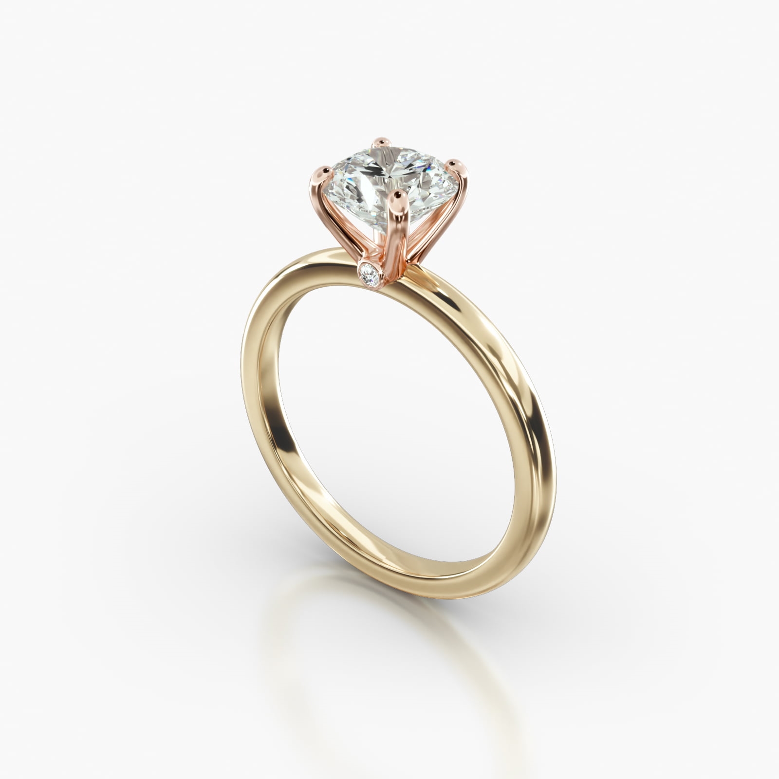 Solitaire Engagement Ring Embellished With a Four Prong Signature Head ...