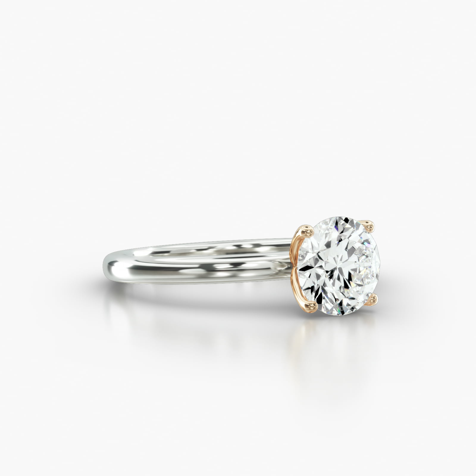 Solitaire Engagement Ring Embellished With a Four Prong Tulip Basket ...