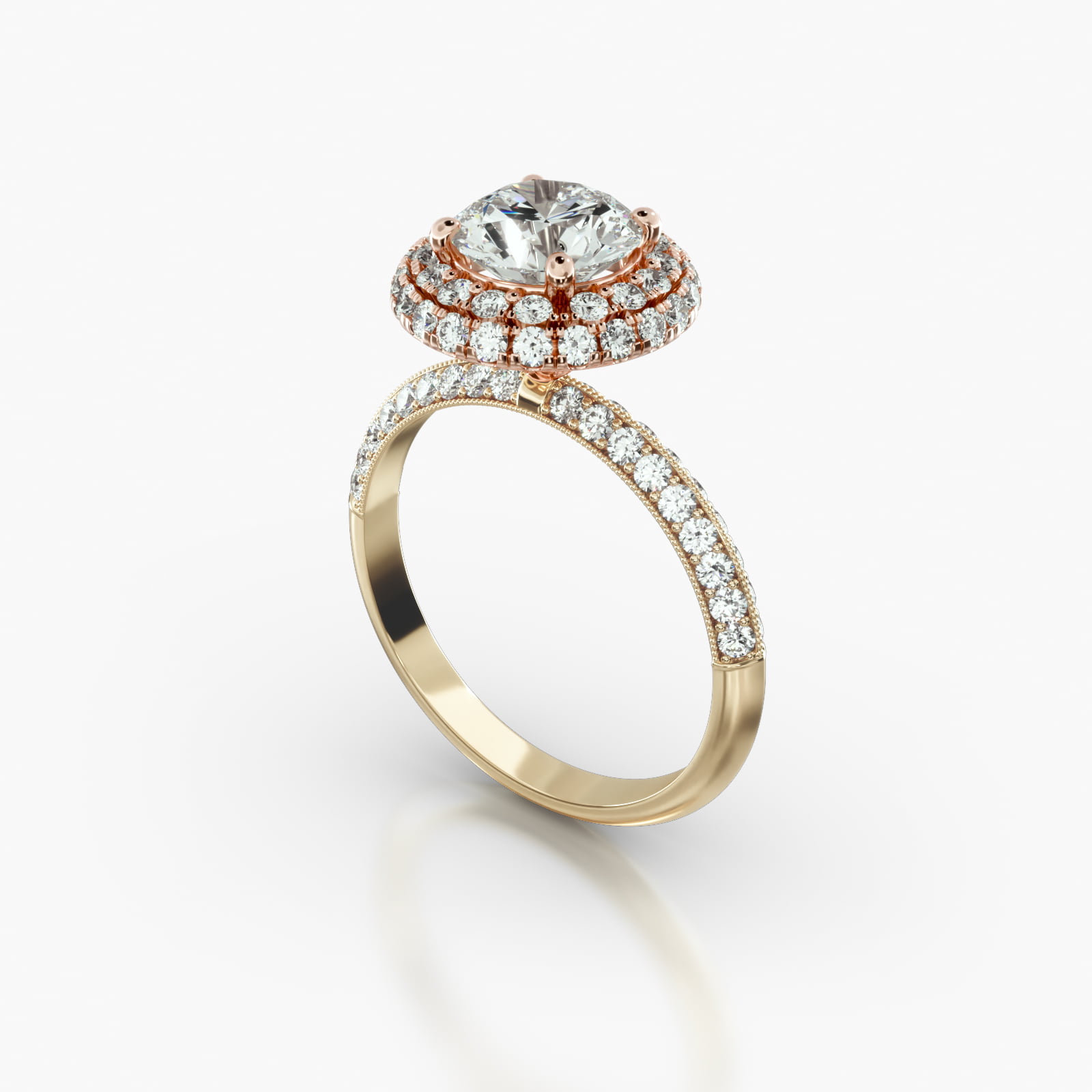 Knife Edge Pavé Engagement Ring Embellished With a Falling Edge Pavé ...