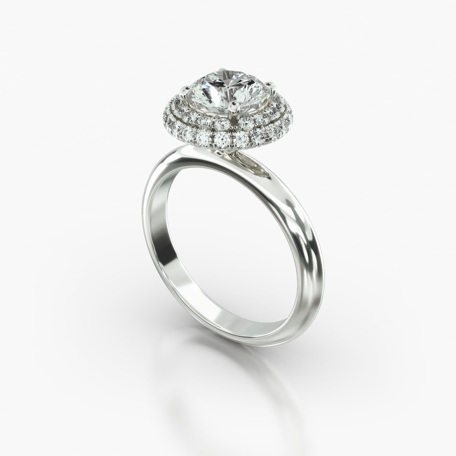 Knife Edge Solitaire Engagement Ring Embellished With a Falling Edge ...