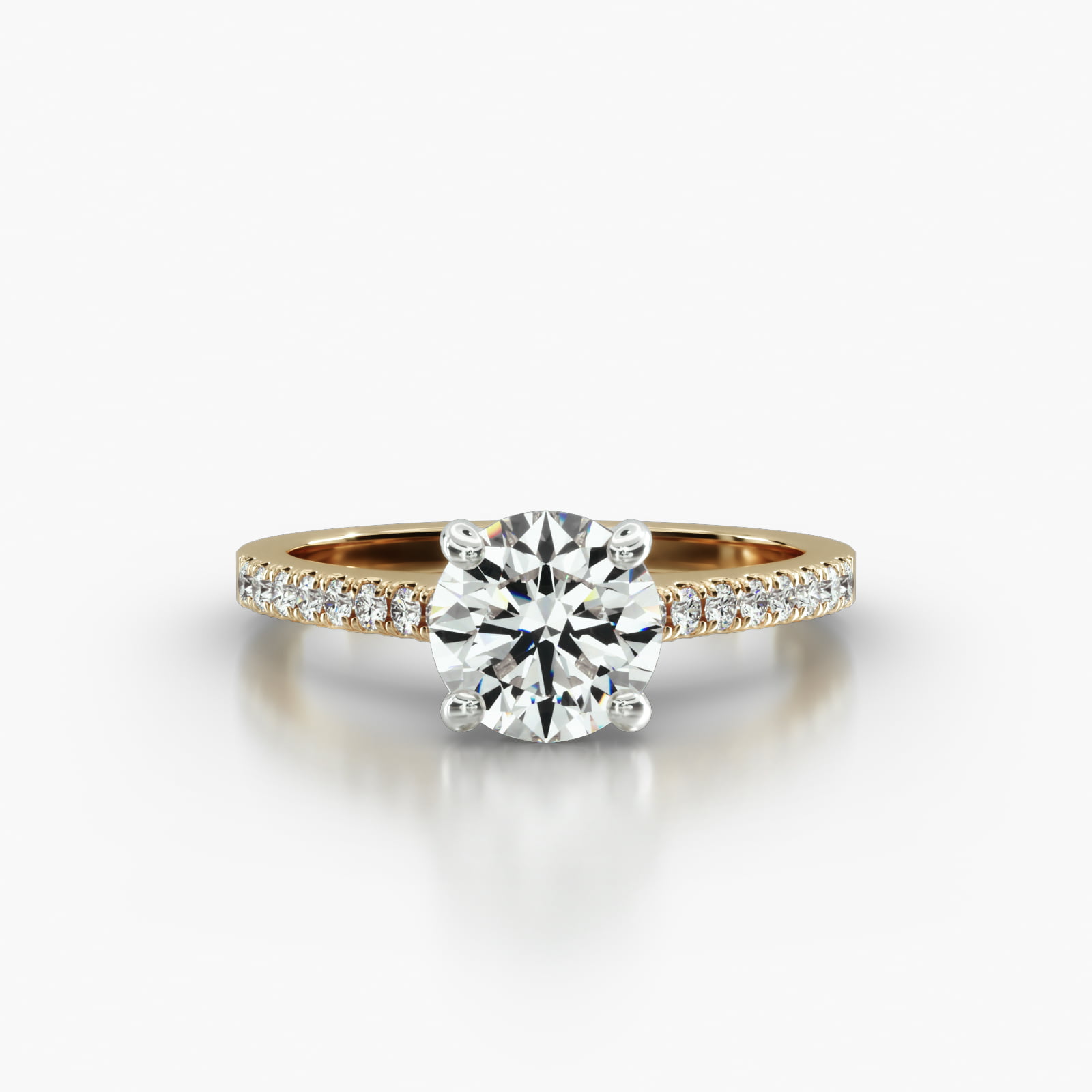 Cathedral Petite Pavé Engagement Ring Embellished With a Classic Pavé ...