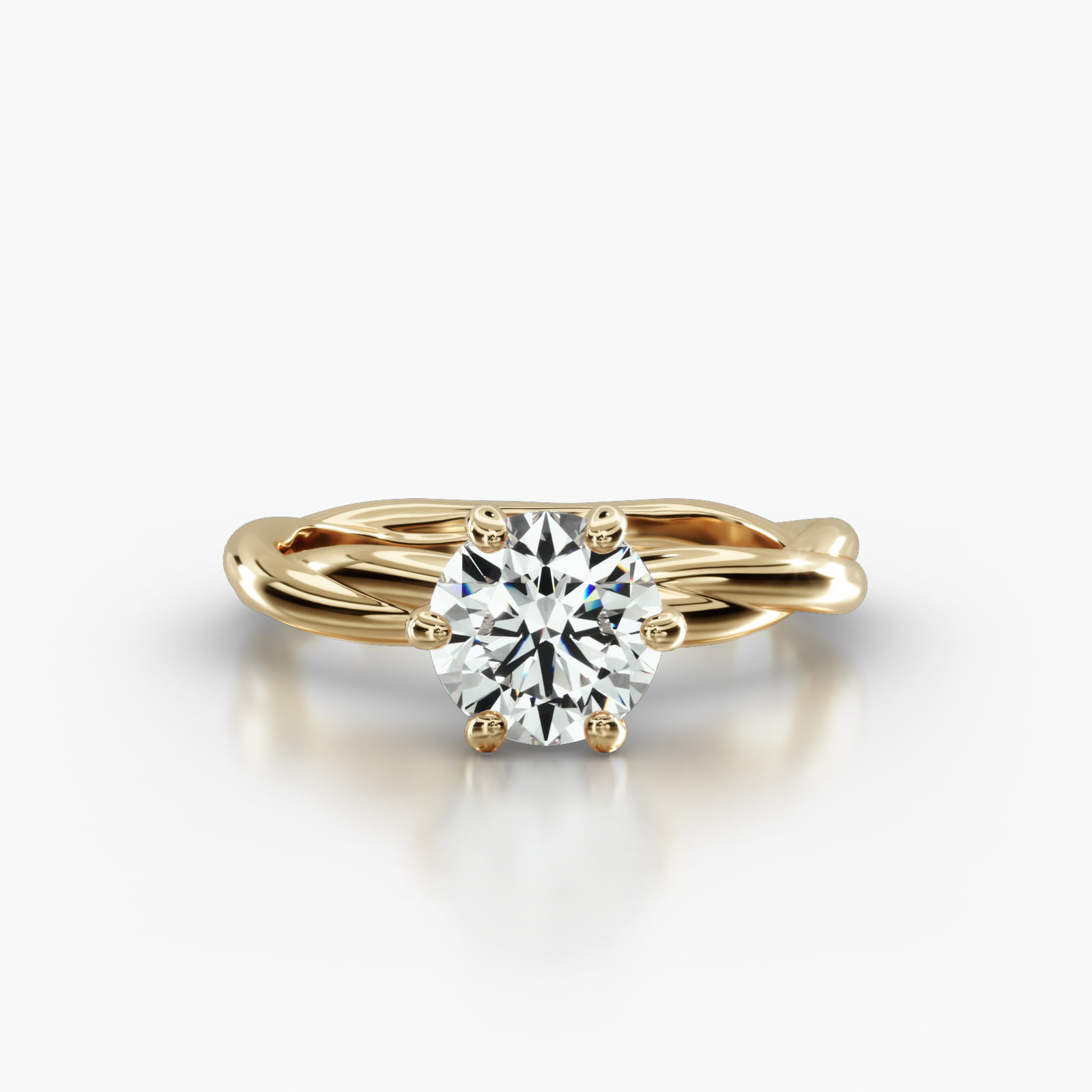 Rope Solitaire Engagement Ring Embellished With a Six Prong Signature ...