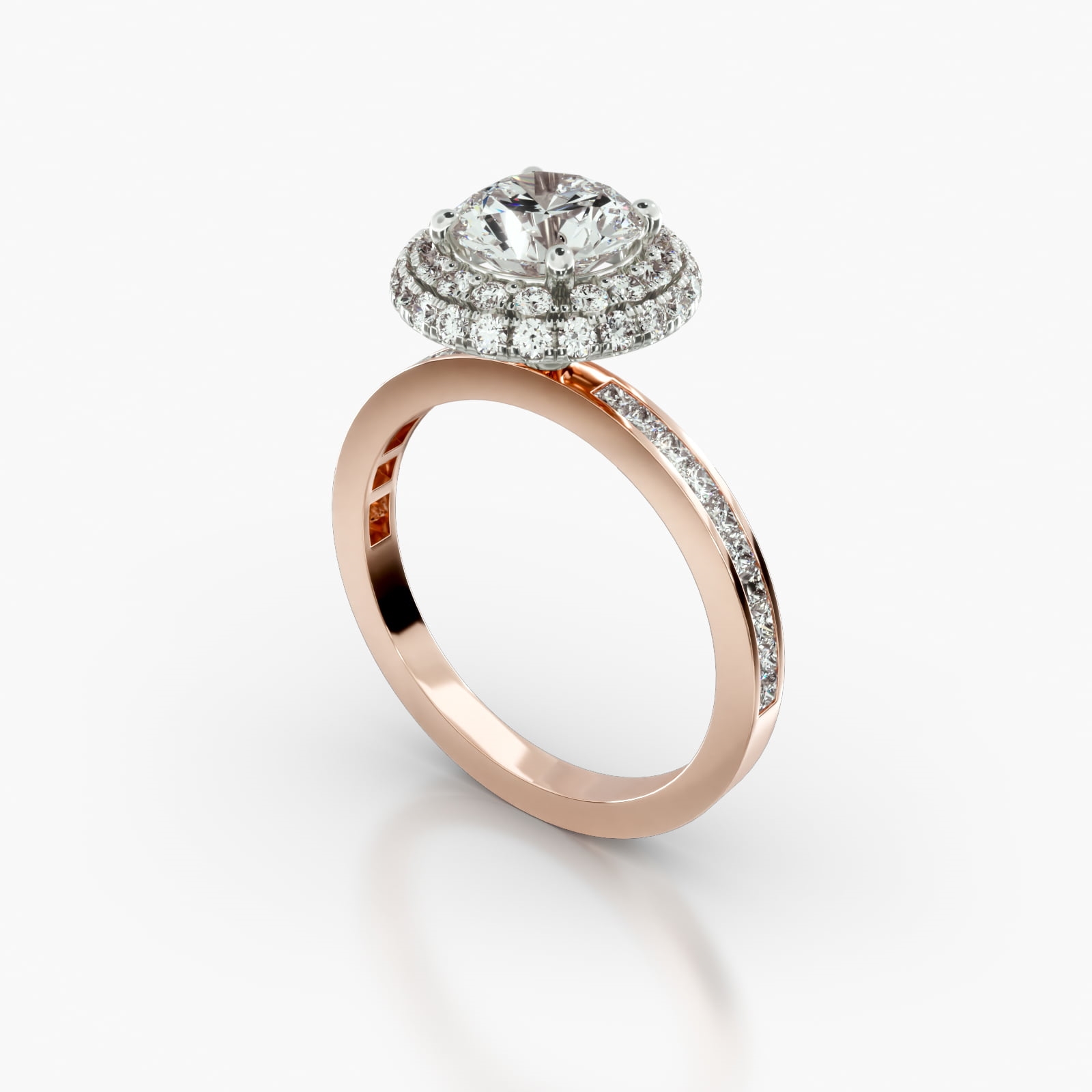 Channel Set Princess Cut Diamond Engagement Ring Embellished With a ...