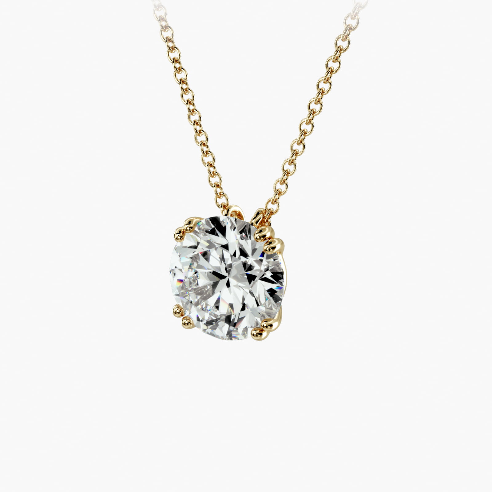 14K Yellow Gold Double Prong Diamond Pendant (Mounting)-27565mnty14
