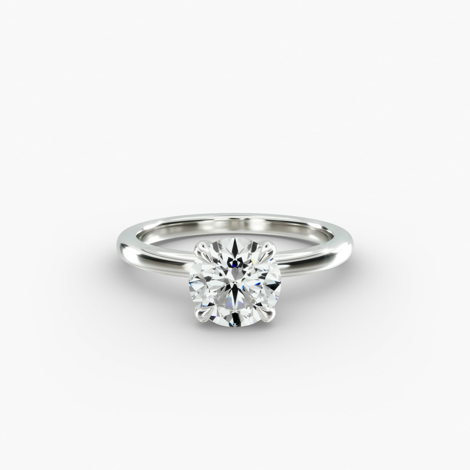 Round 1 CT Certified Diamond Claw Prong Flush Fit Solitaire Engagement ...
