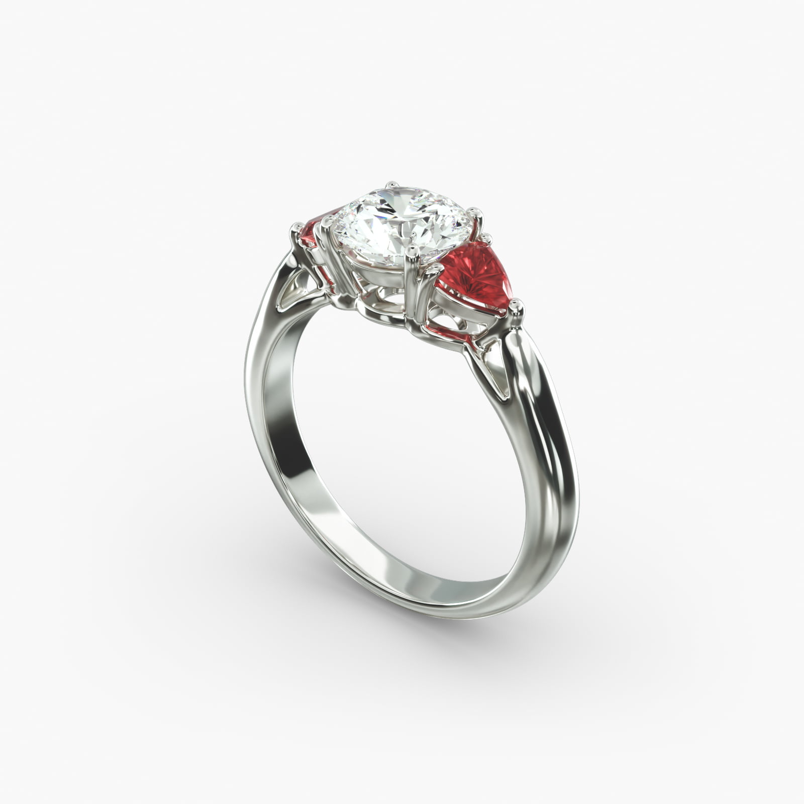 white gold ring with ruby stone
