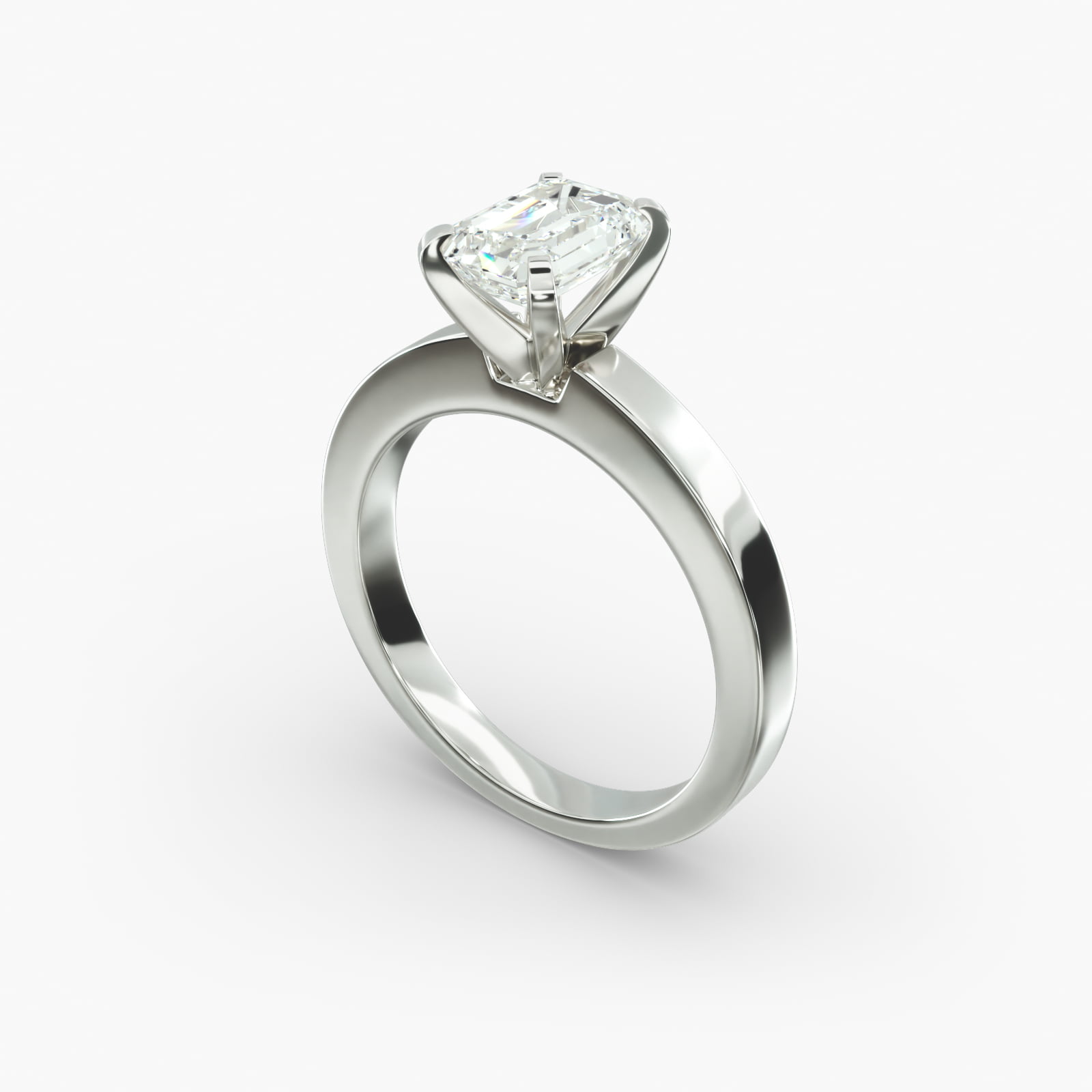 GIA 1.01 Carat G-VVS2 Good Cut Emerald Diamond Flat Edge Solitaire ...