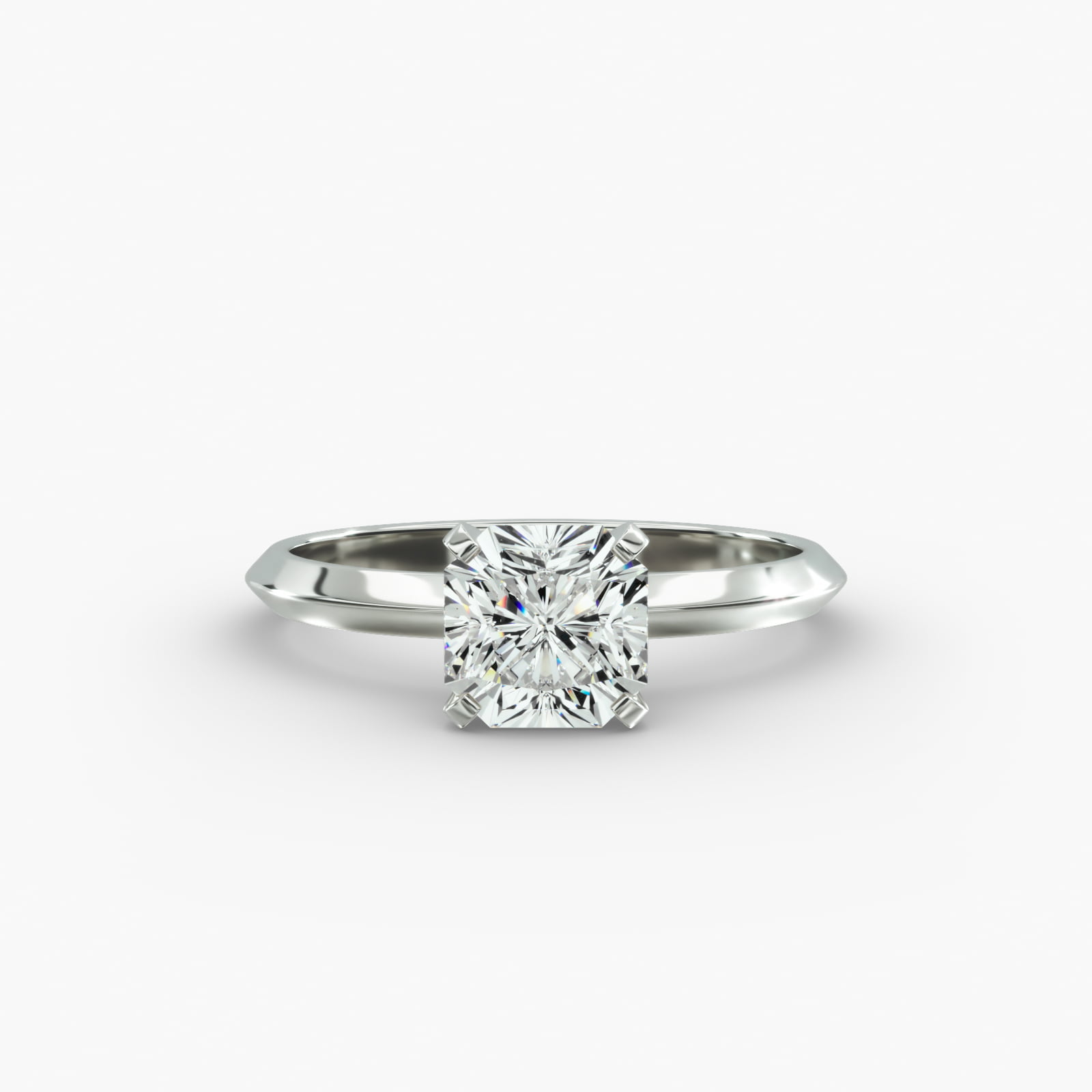 GIA 0.51 Carat D-SI1 Ideal Cut Radiant Diamond Knife Edge Solitaire ...