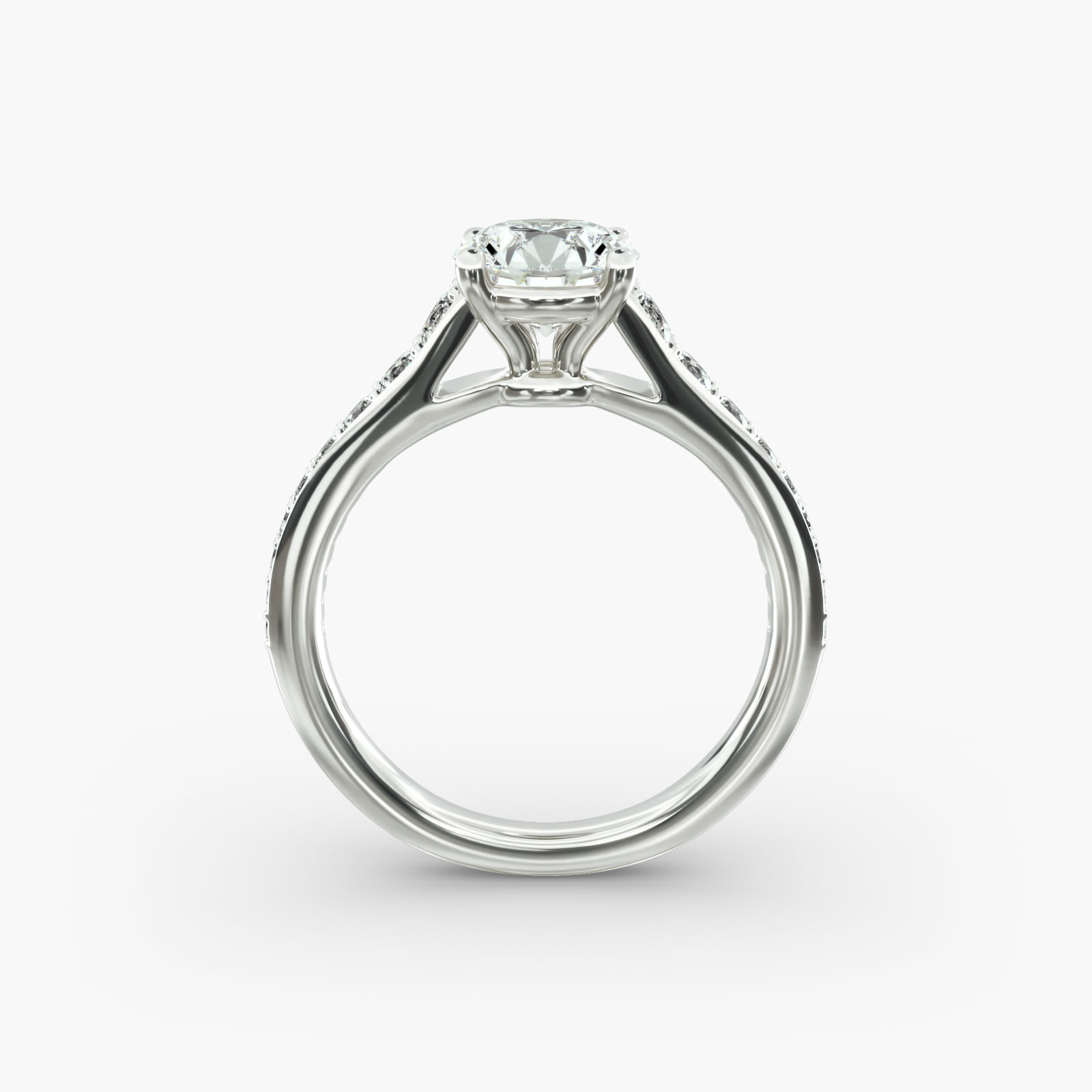 Inspired Diamond Pavé Engagement Ring In Platinum-17012p