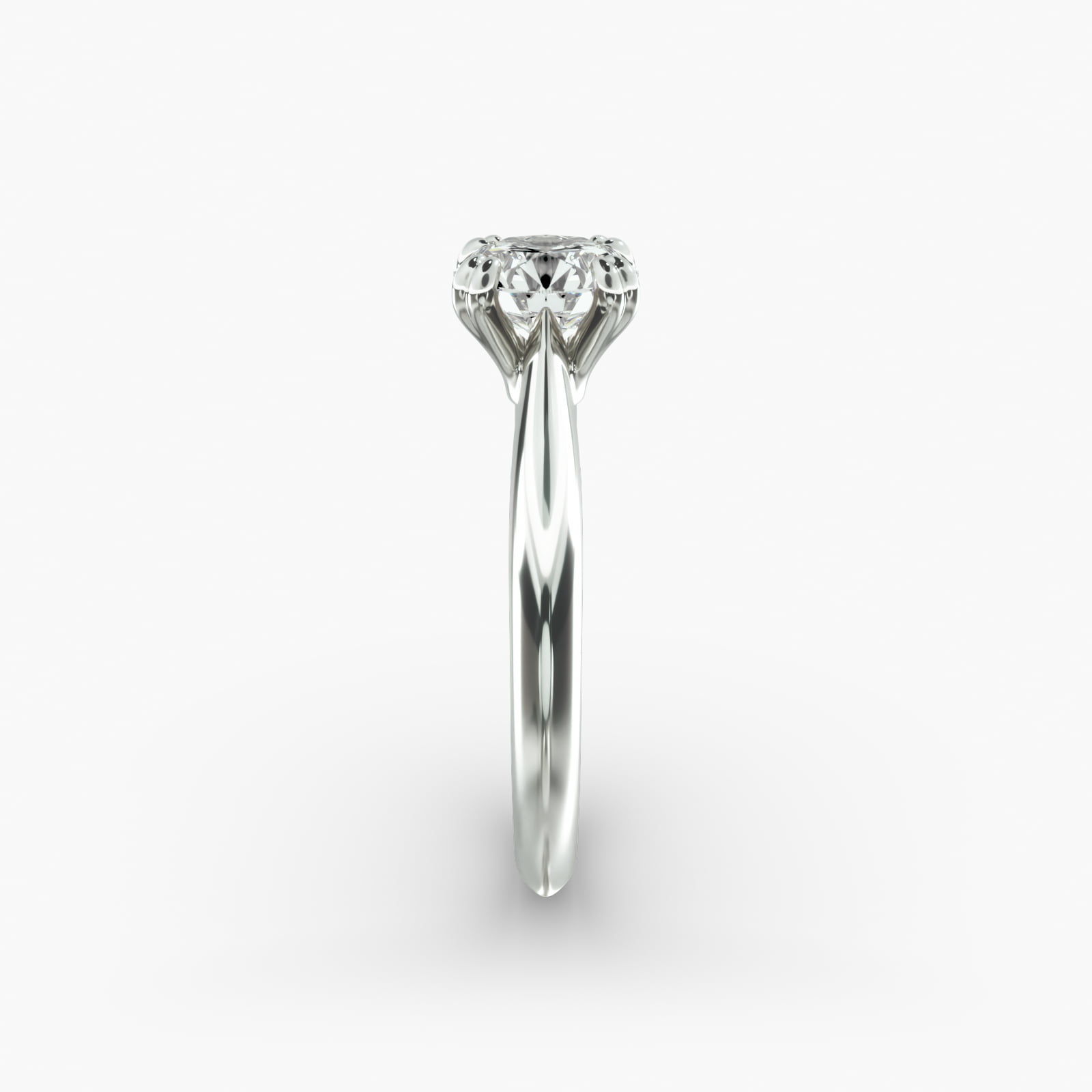 Double Prong Solitaire Engagement Ring In Platinum-17030p