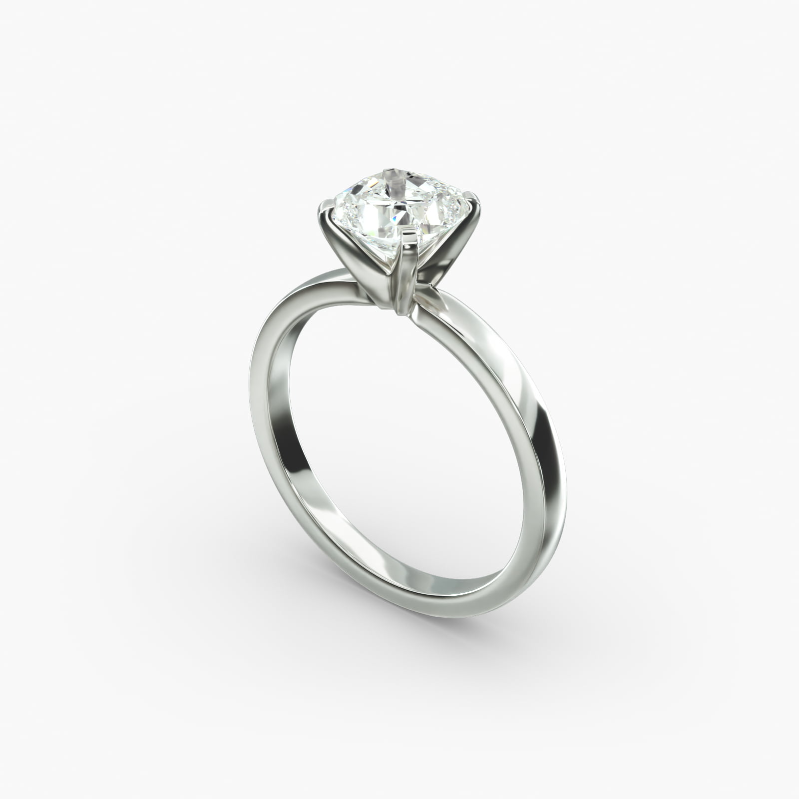 GIA 1.01 Carat D-VS2 Ideal Cut Cushion Modified Diamond Comfort Fit Solitaire Engagement Ring In ...