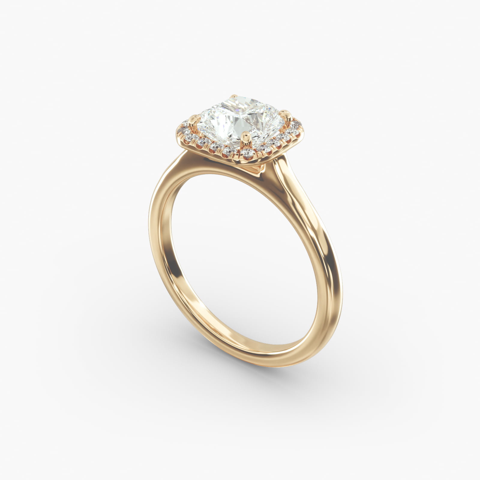 GIA 1.19 Carat J-VS2 Ideal Cut Radiant Diamond Pavé Diamond Halo ...