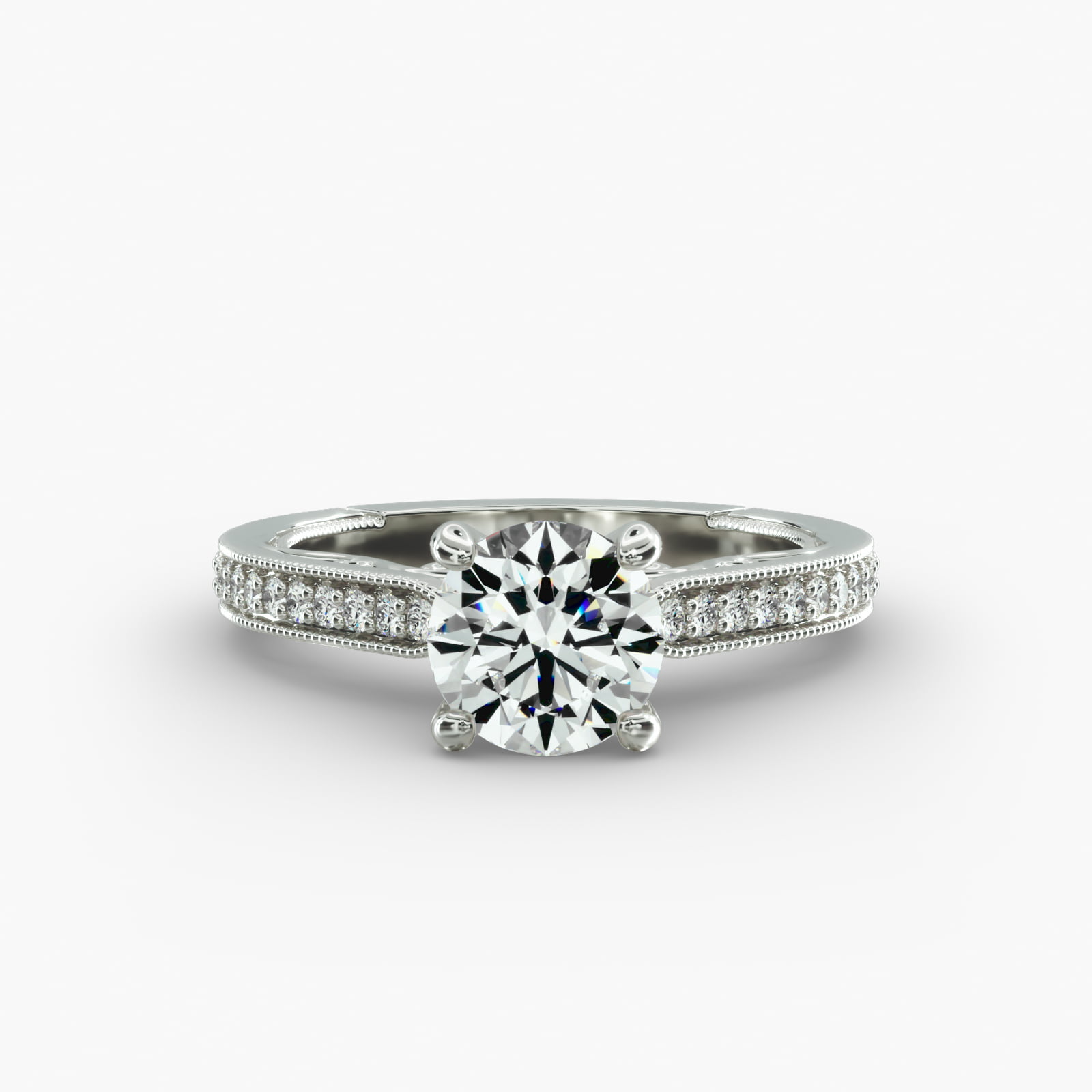 Enchanted Scroll Vintage-Style Engagement Ring In Platinum-17341p