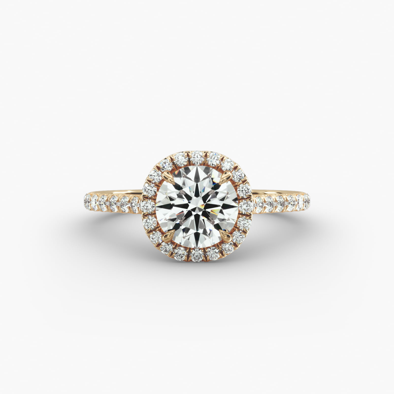 null Cushion Outline and Pavé Gallery Engagement Ring