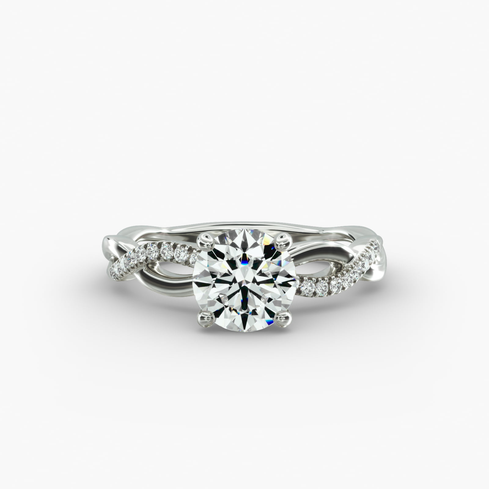 Solo Infinity Diamond Pavé Engagement Ring In Platinum-17547p