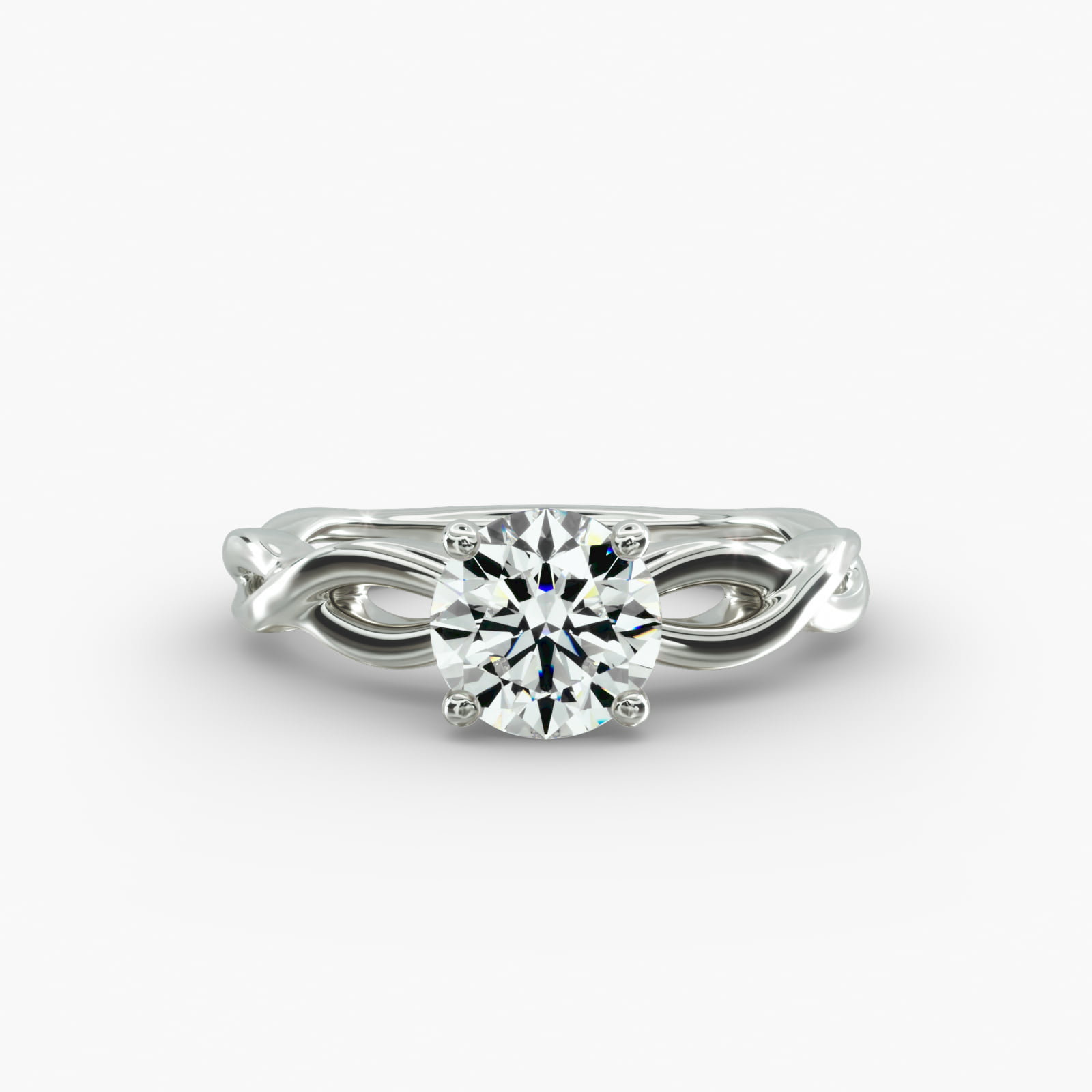 Infinity Solitaire Engagement Ring In 14K White Gold-17563w14