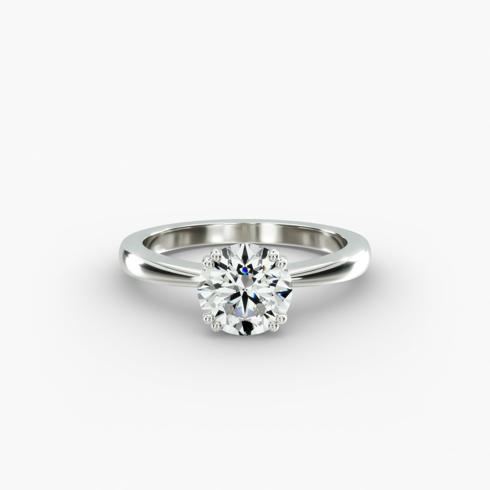 Split Prong Solitaire Engagement Ring In Platinum-17565p