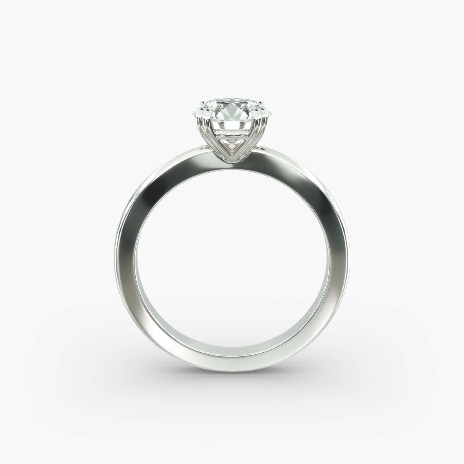 Split Prong Solitaire Engagement Ring In Platinum-17565p