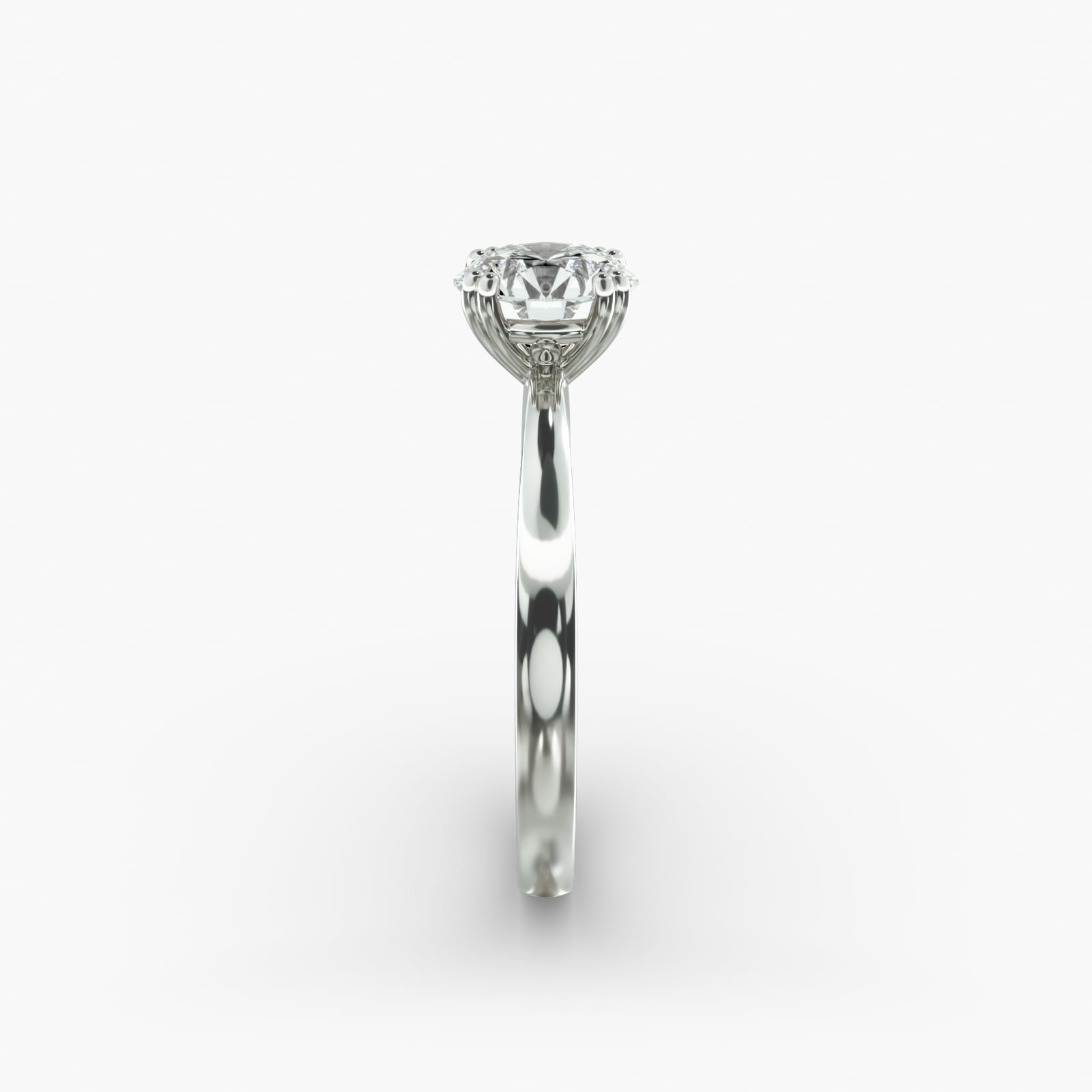 Split Prong Solitaire Engagement Ring In Platinum-17565p