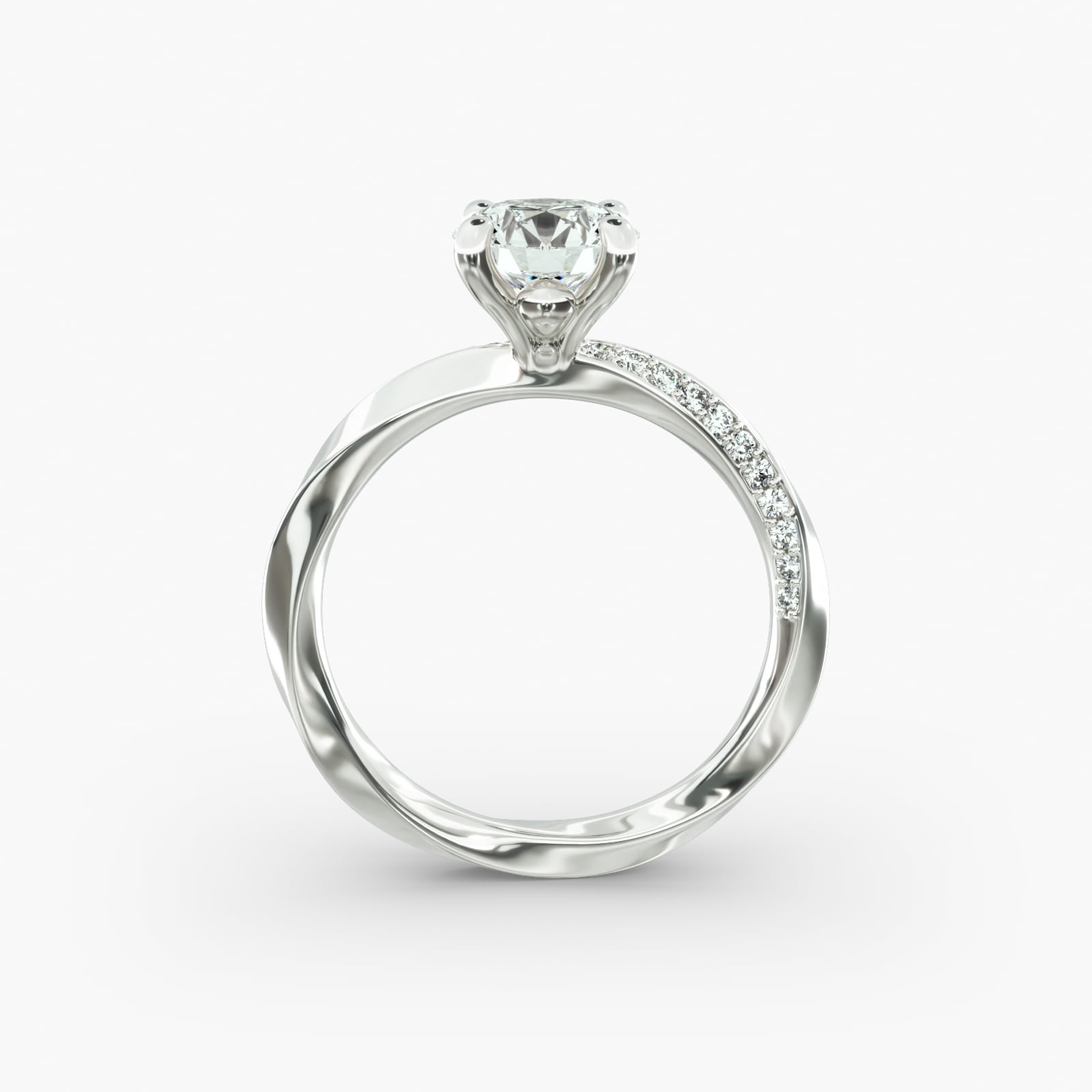 Helix Pavé Diamond Engagement Ring In Platinum-17570p