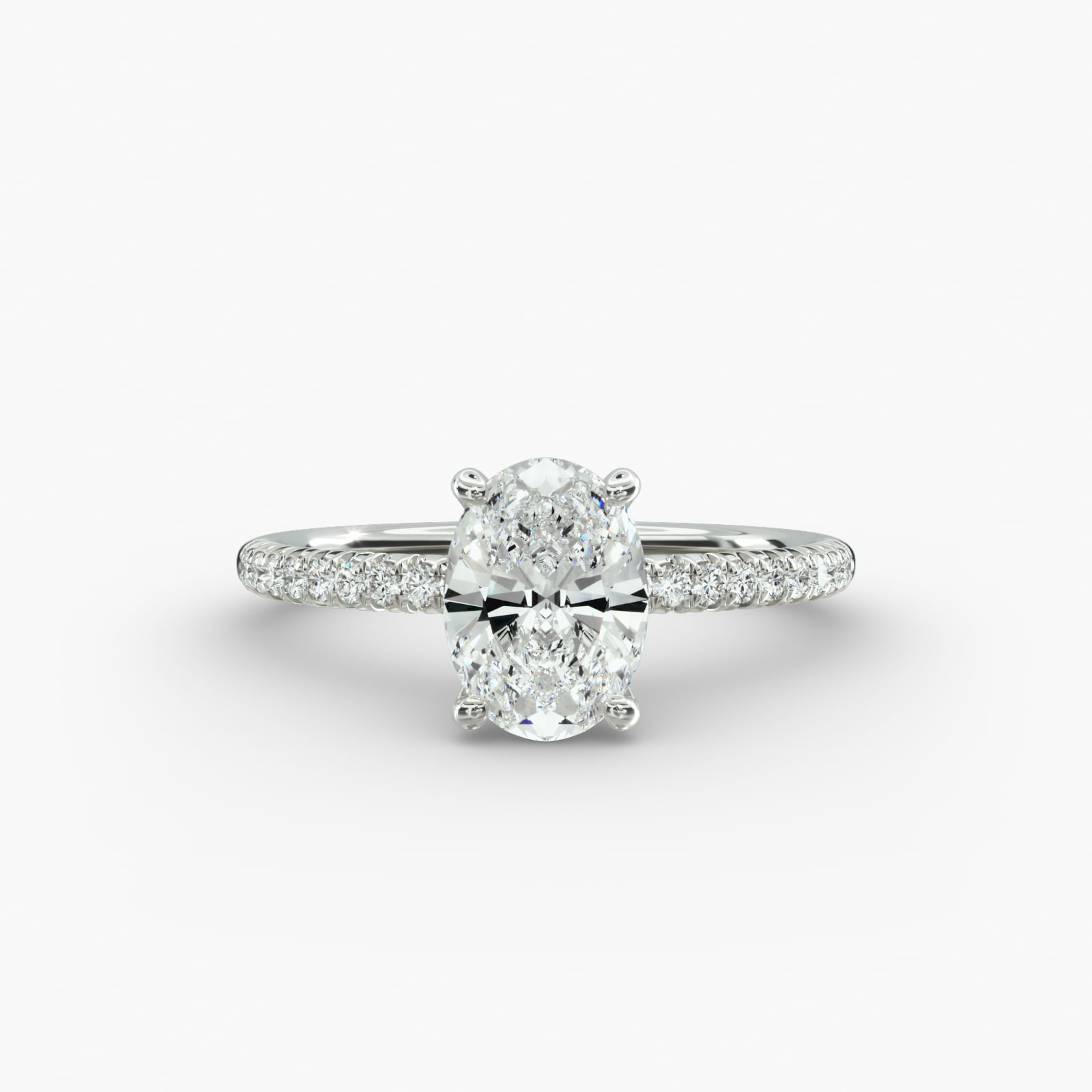 IGI 2.67 Carat E-SI1 Ideal Cut Oval Lab-Grown Diamond Petite Pavé ...