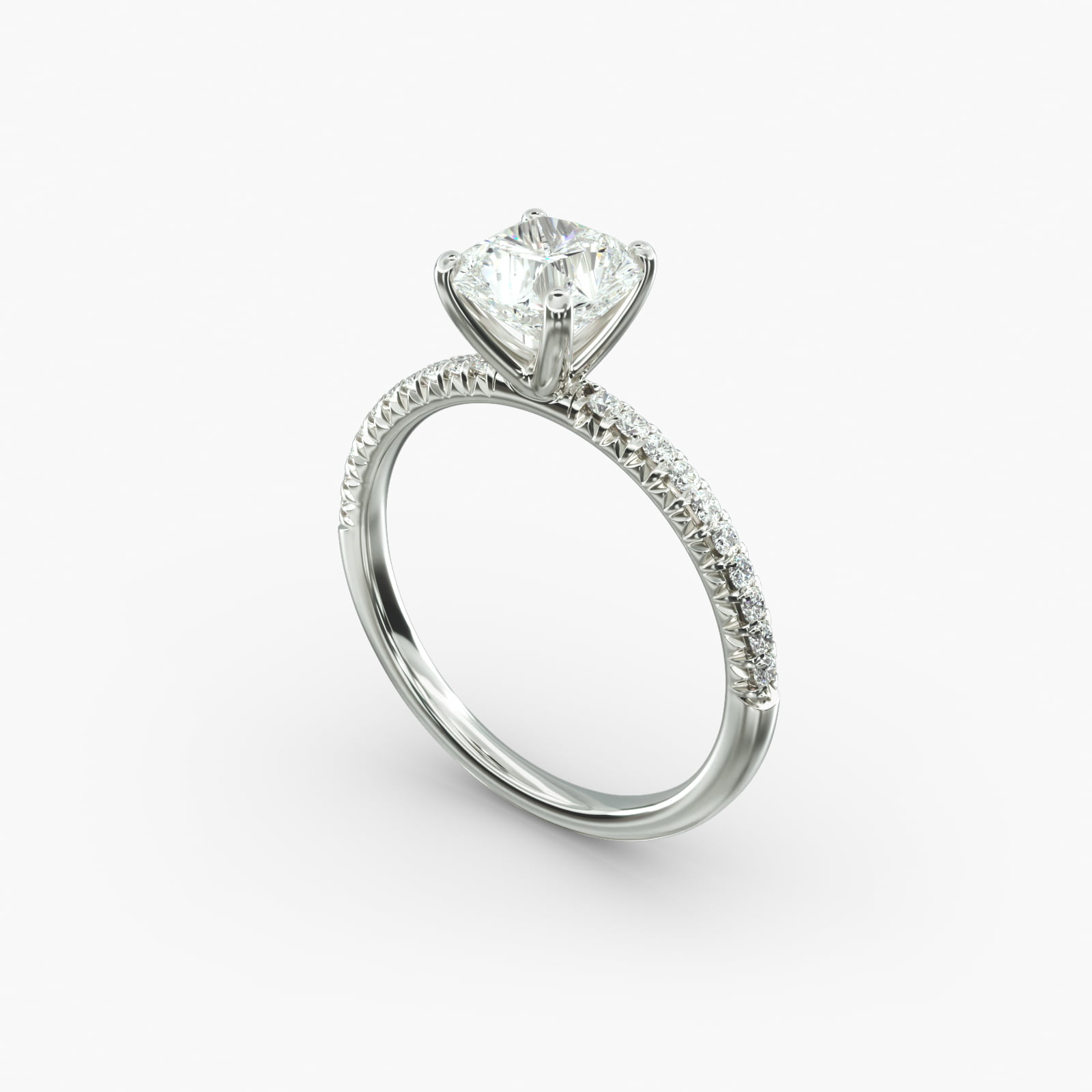 GIA 1.66 Carat J-SI1 Ideal Cut Radiant Diamond Petite Pavé Diamond ...