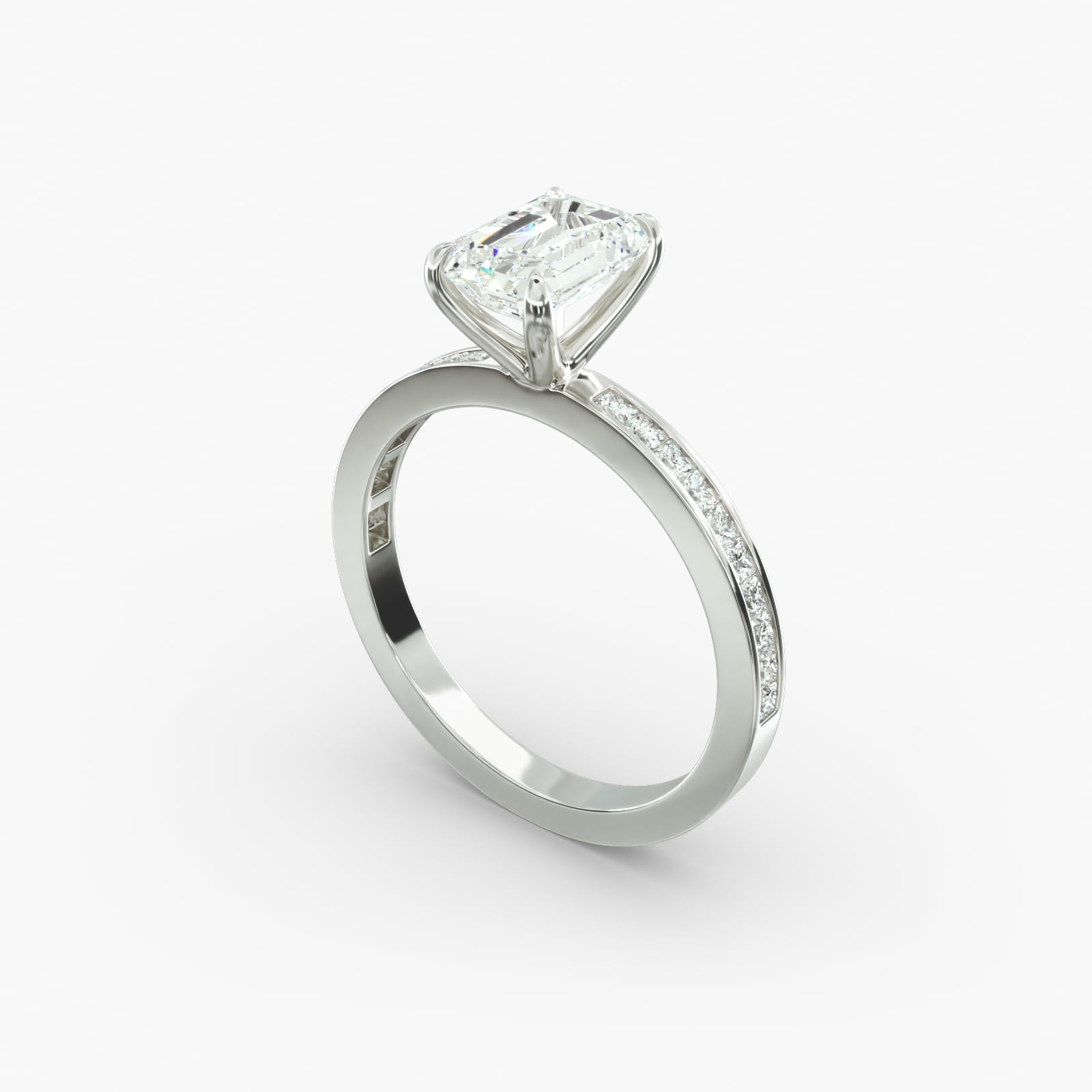 GIA 1.00 Carat K-VS2 Very Good Cut Emerald Diamond Engagement Ring With ...