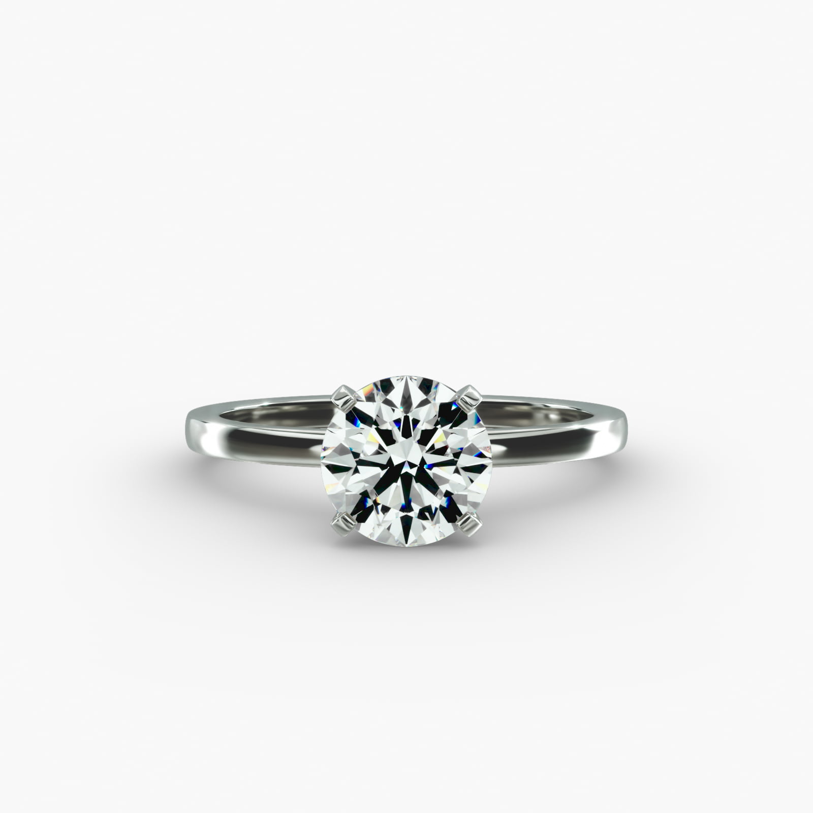 Comfort Fit Solitaire Engagement Ring In Platinum-17740p
