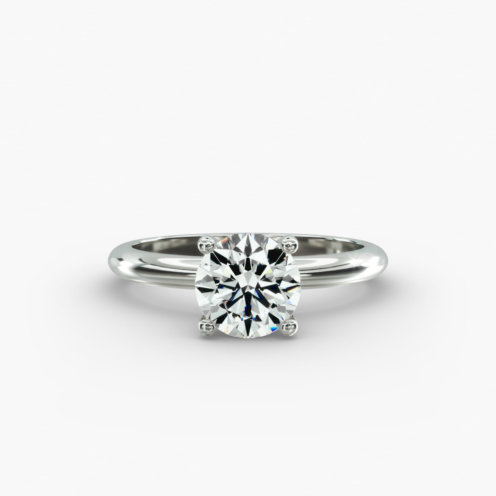 Solitaire Engagement Ring With Pavé Basket In Platinum-17787p