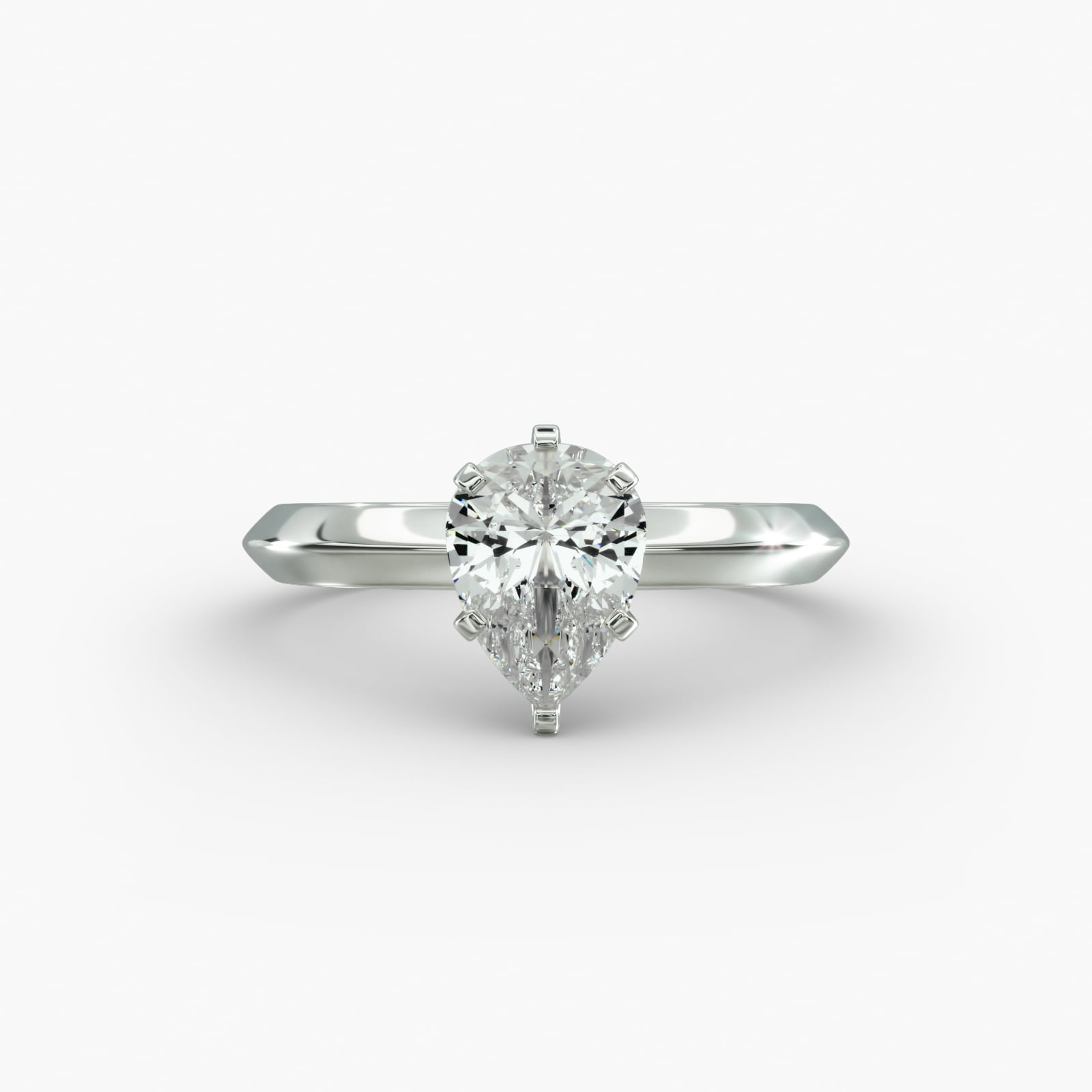 IGI 2.02 Carat H-IF Very Good Cut Pear Diamond Knife Edge Six Prong ...