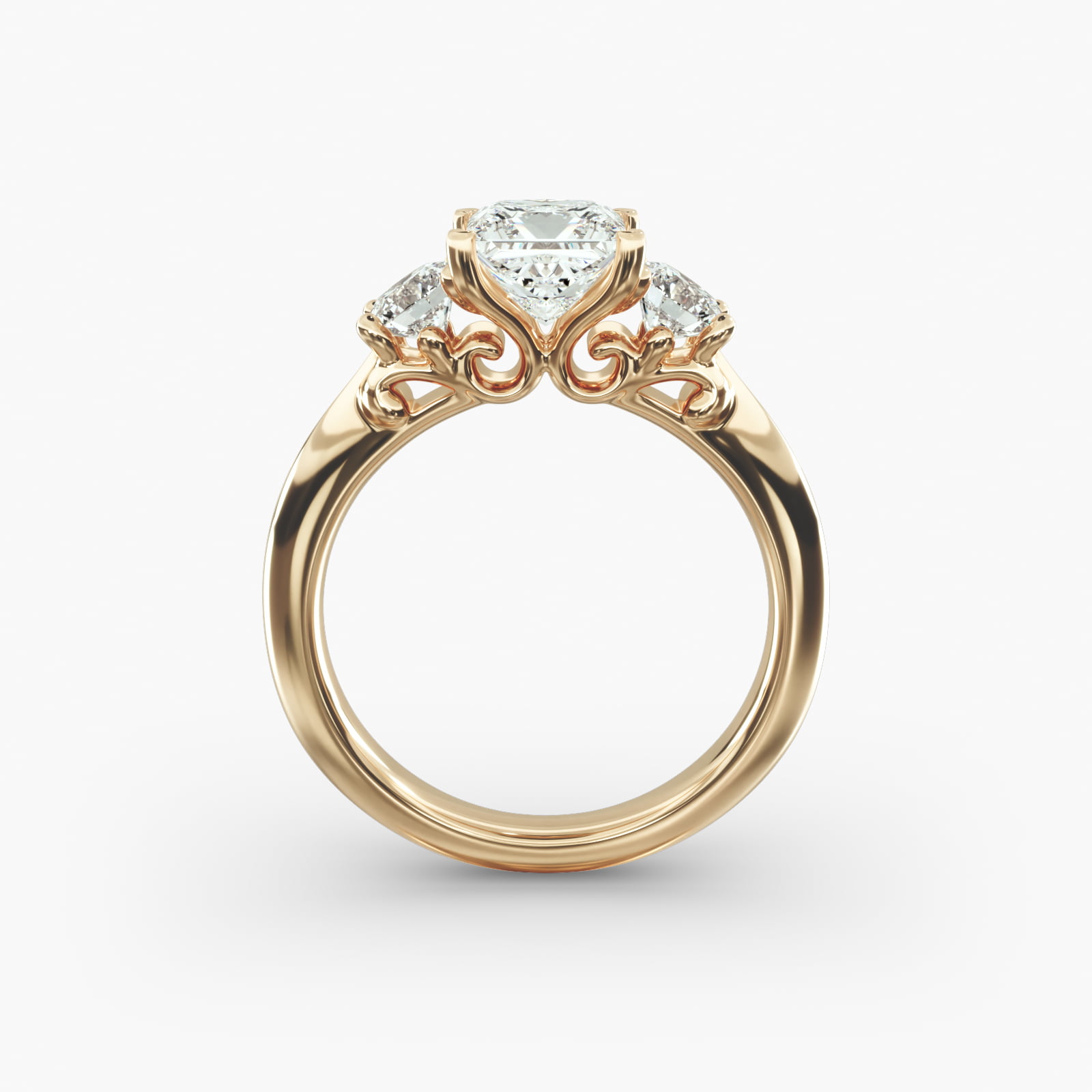 GIA 1.58 Carat K-VVS2 Very Good Cut Princess Diamond Diamond Three ...