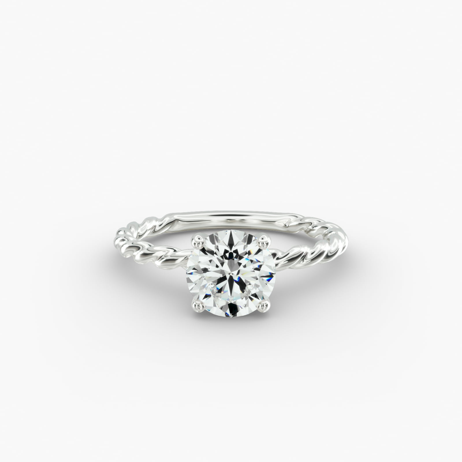 Cable Solitaire Engagement Ring In Platinum-17970p