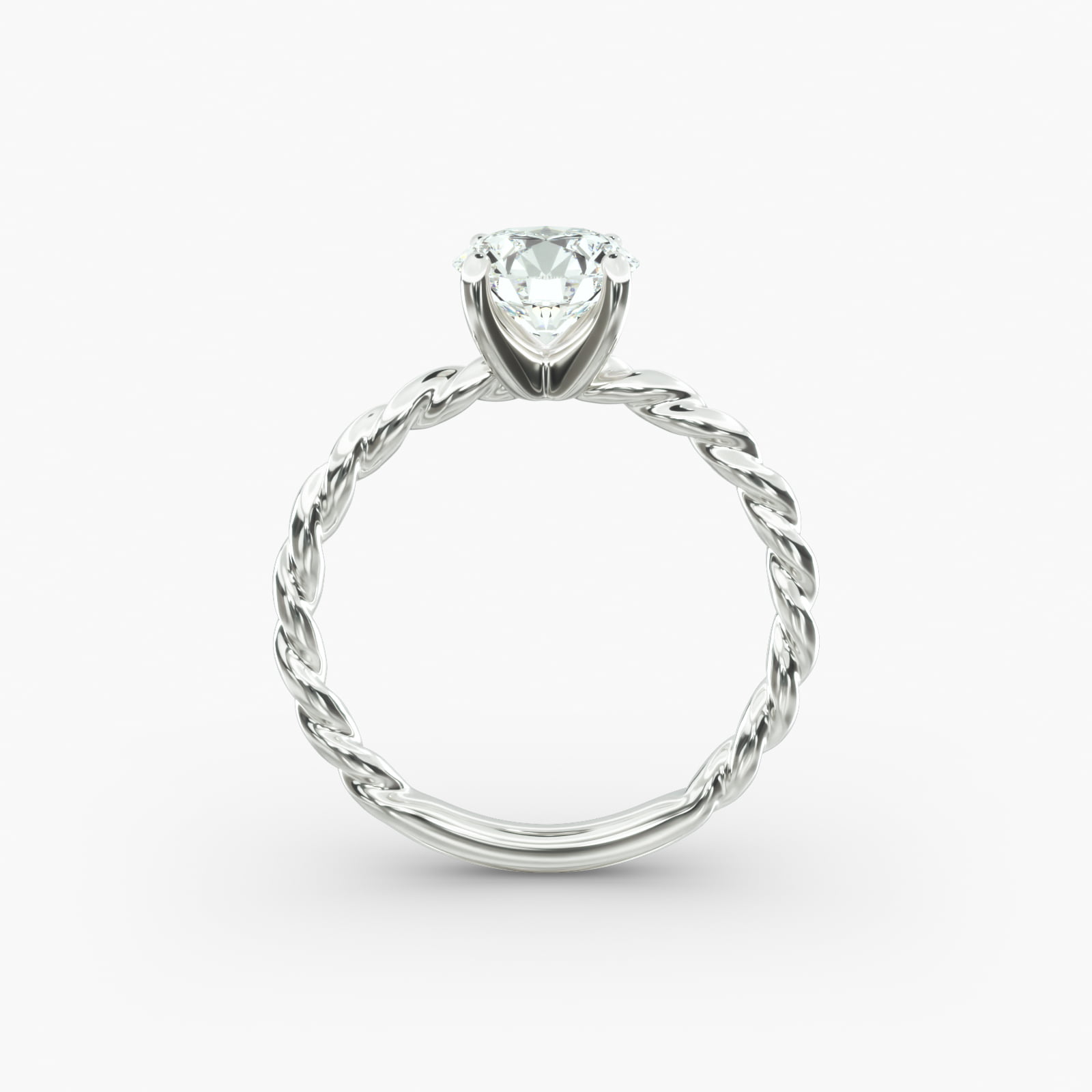 Cable Solitaire Engagement Ring In Platinum-17970p