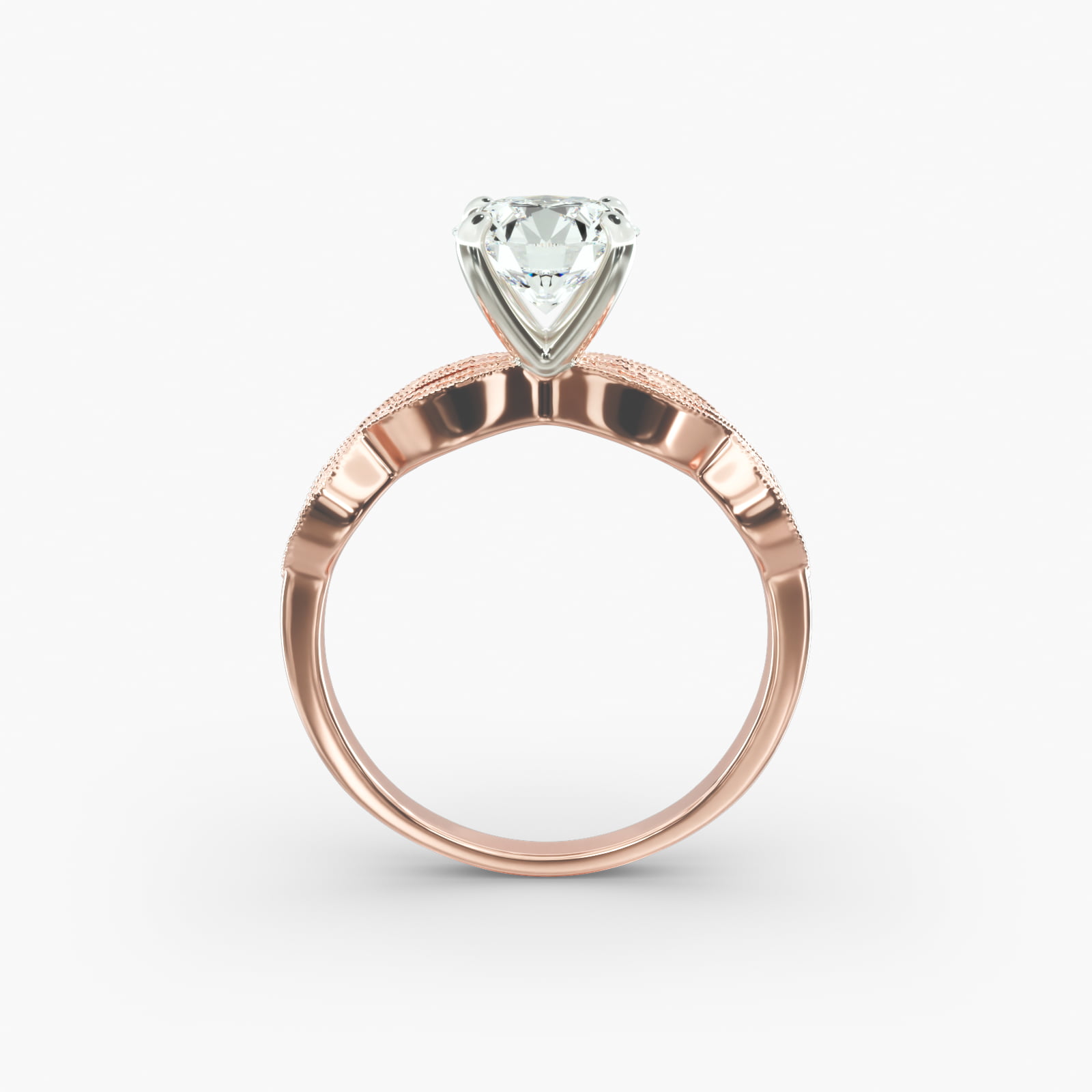 Infinity Vintage-Style Engagement Ring In 14K Rose Gold-17985r14