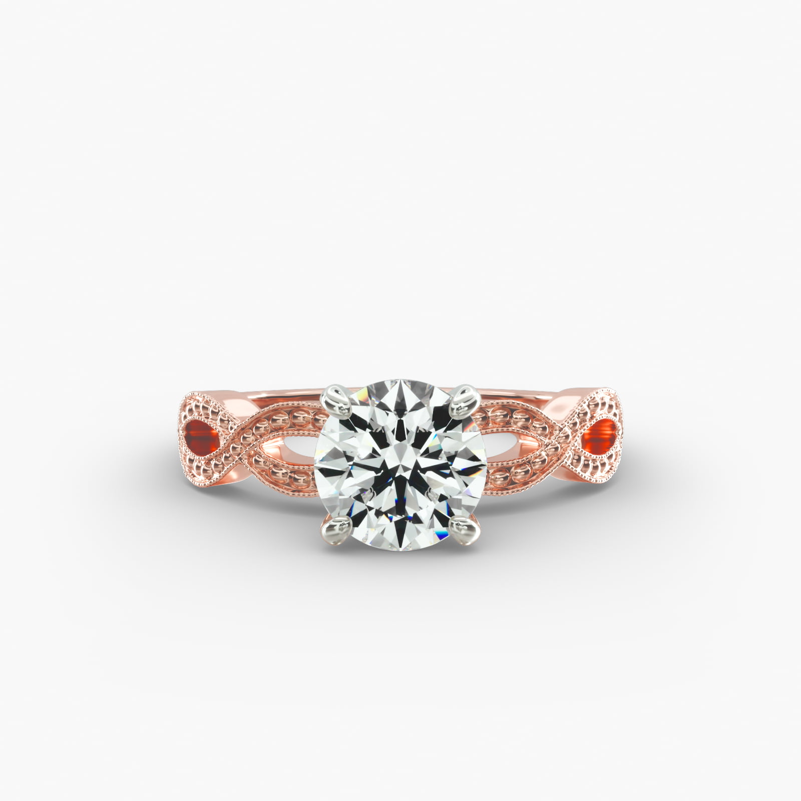 Infinity Vintage-Style Engagement Ring In 14K Rose Gold-17985r14