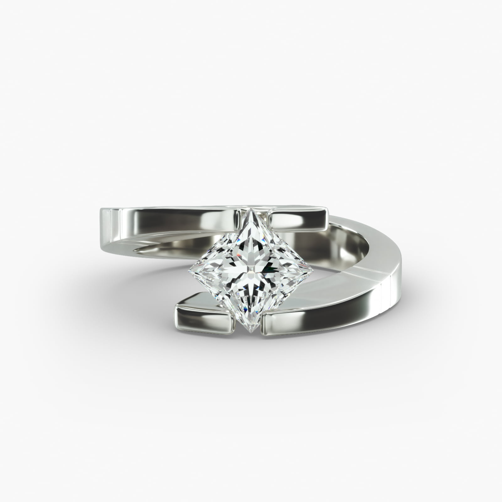 GIA 1.00 Carat K-SI2 Ideal Cut Princess Diamond Pointed And Etched ...