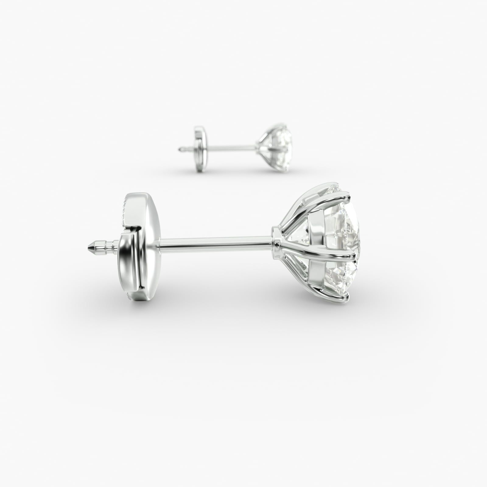 Six Prong Custom Diamond Stud Earrings (Setting Only) In Platinum-37566mntp