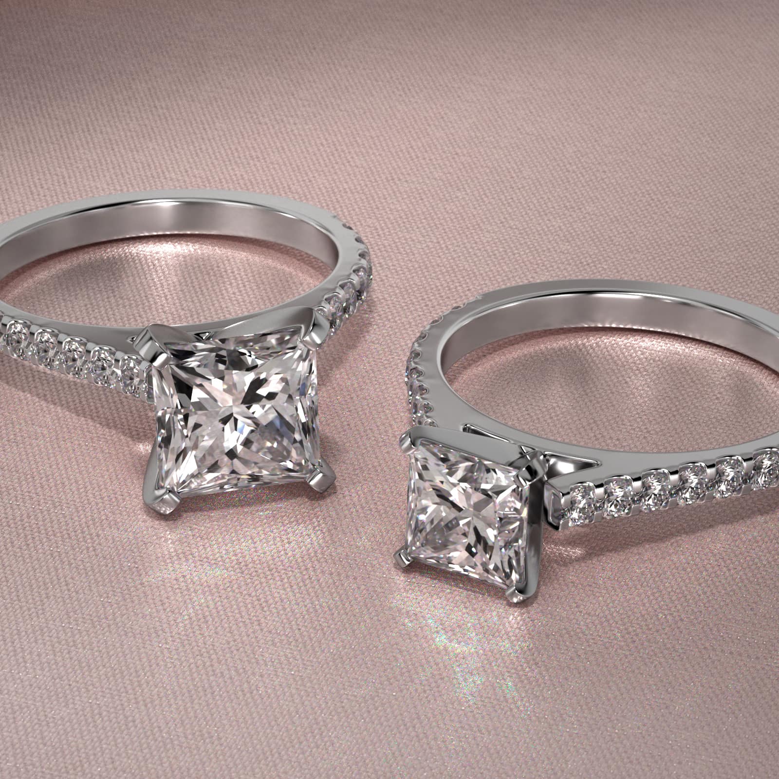GIA 1.46 Carat J-VS2 Very Good Cut Princess Diamond Common Prong ...