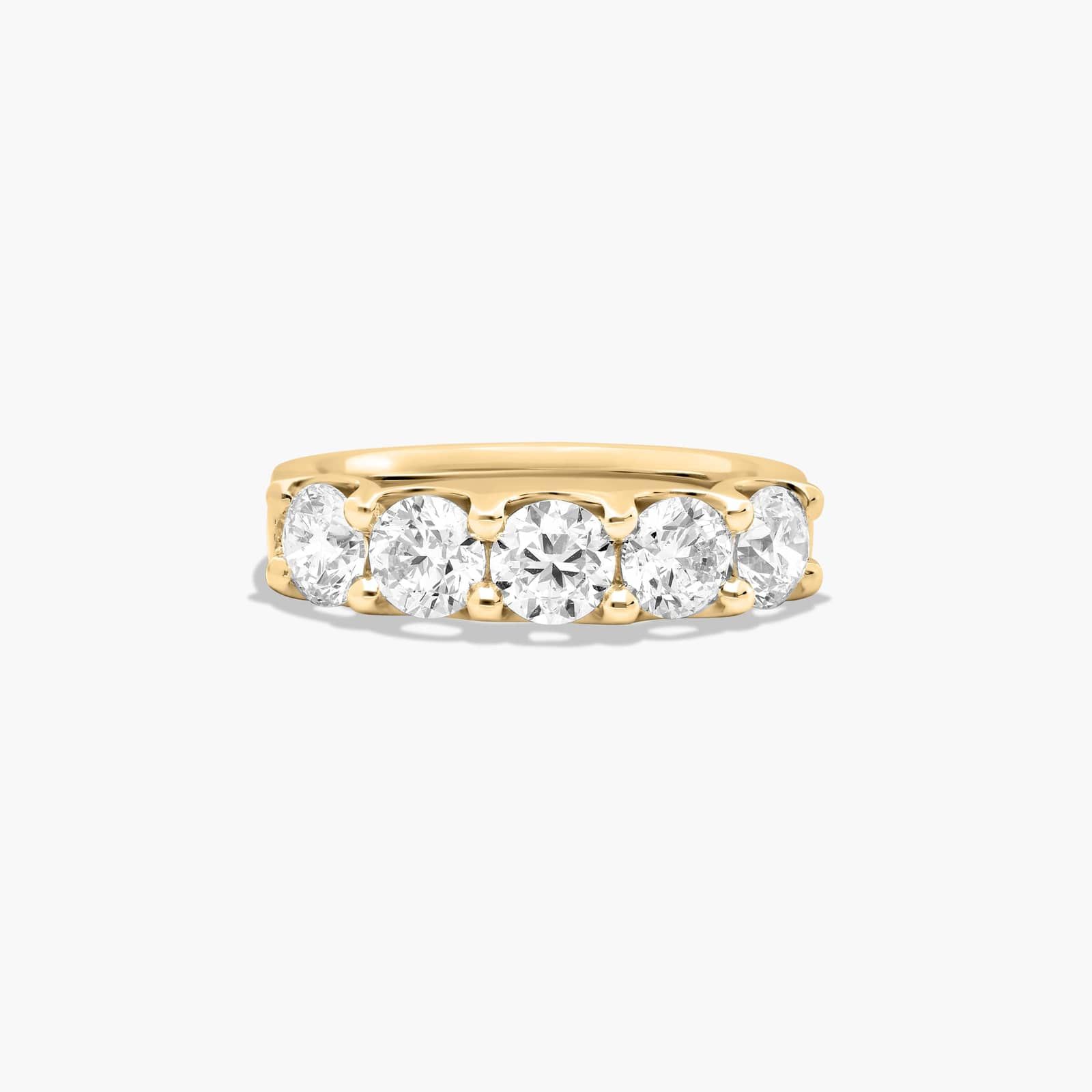 Shared Prong Five Stone Contour Anniversary Ring With 2.5 CTW Lab-Grown ...