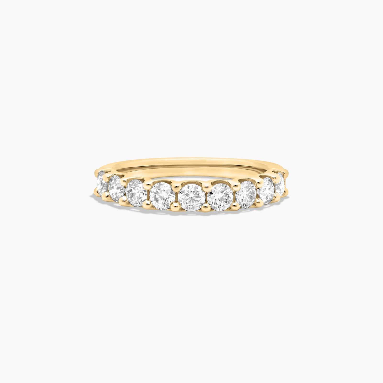 Shared Prong Nine Stone Contour Anniversary Ring With 1 CTW Lab-Grown ...