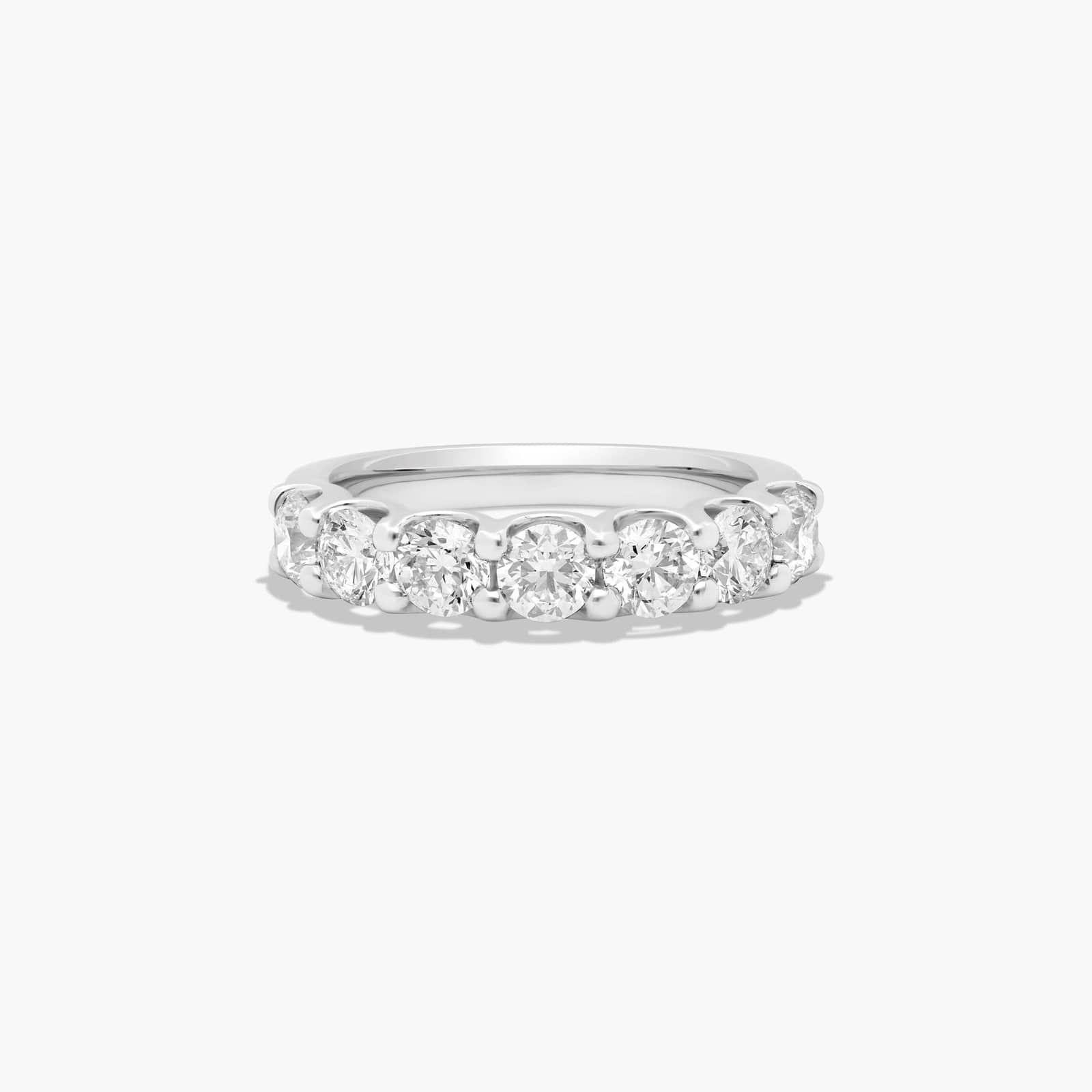 Shared Prong Seven Stone Contour Anniversary Ring With 2 CTW Lab-Grown ...