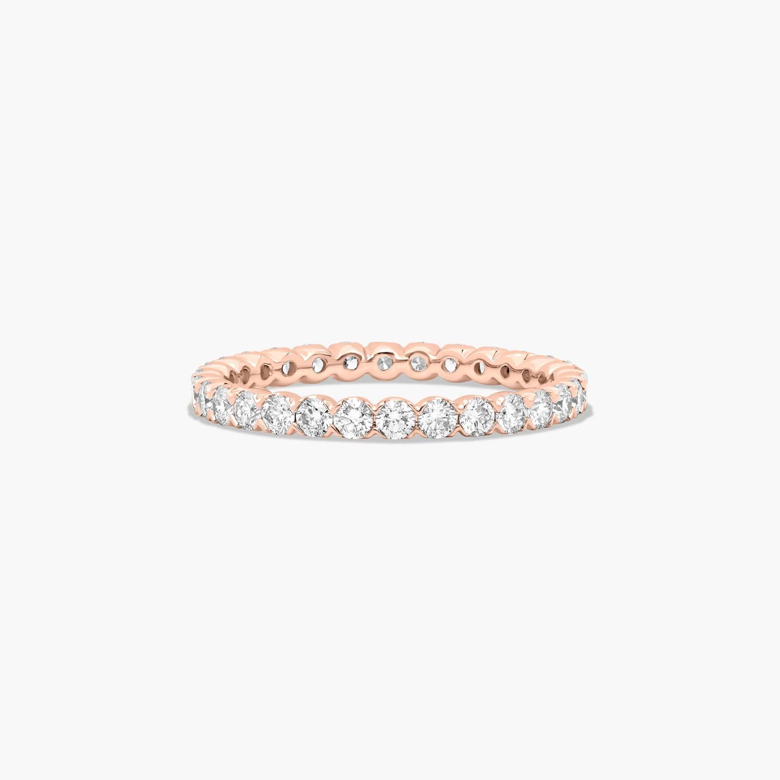 Fishtail Eternity Ring With 1 CTW Lab-Grown Diamonds In 14K Rose Gold ...