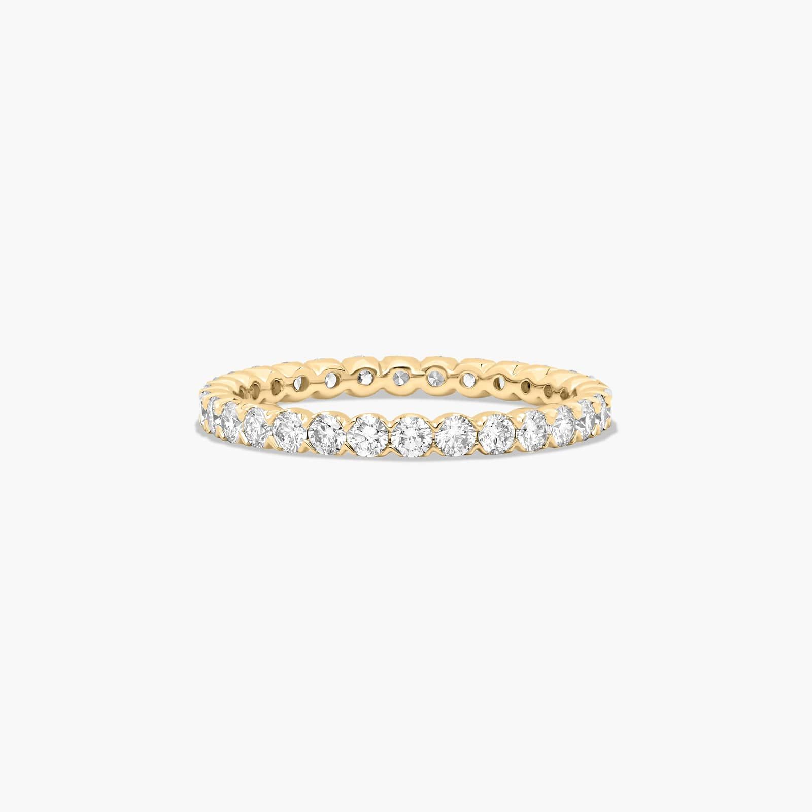 Fishtail Eternity Ring With 1 CTW Lab-Grown Diamonds In 14K Yellow Gold ...