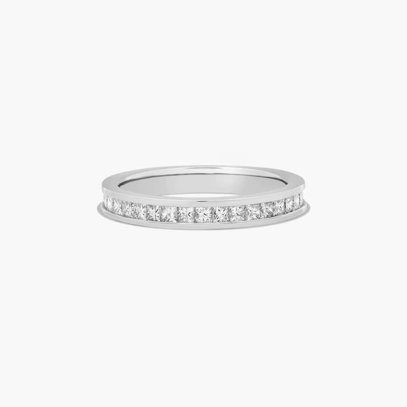 GIA 4.44 Carat I-VS2 Very Good Cut Emerald Diamond Thin Channel Set ...