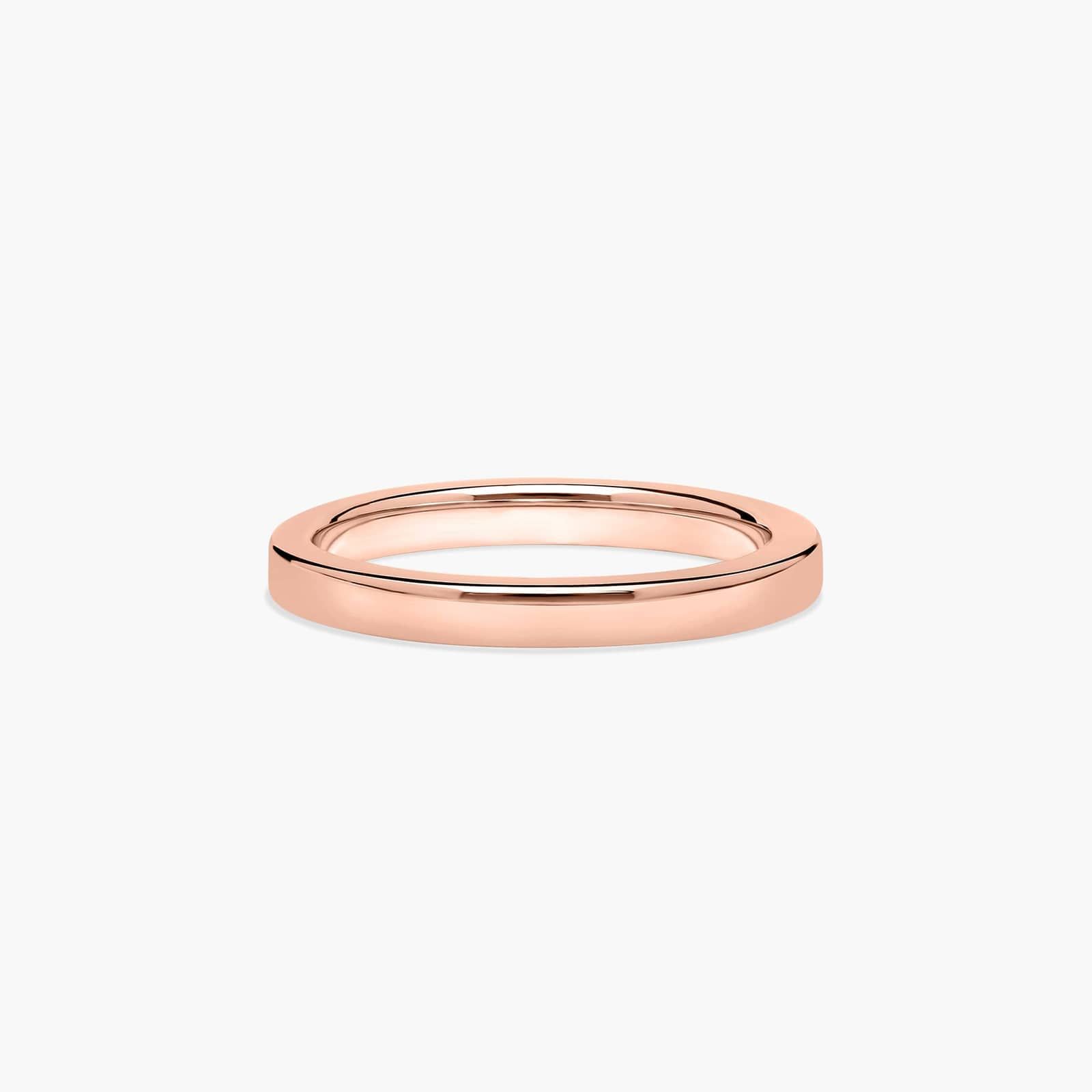 Flat Squared Wire Wedding Ring In 14K Rose Gold (2.00mm)-14210r14