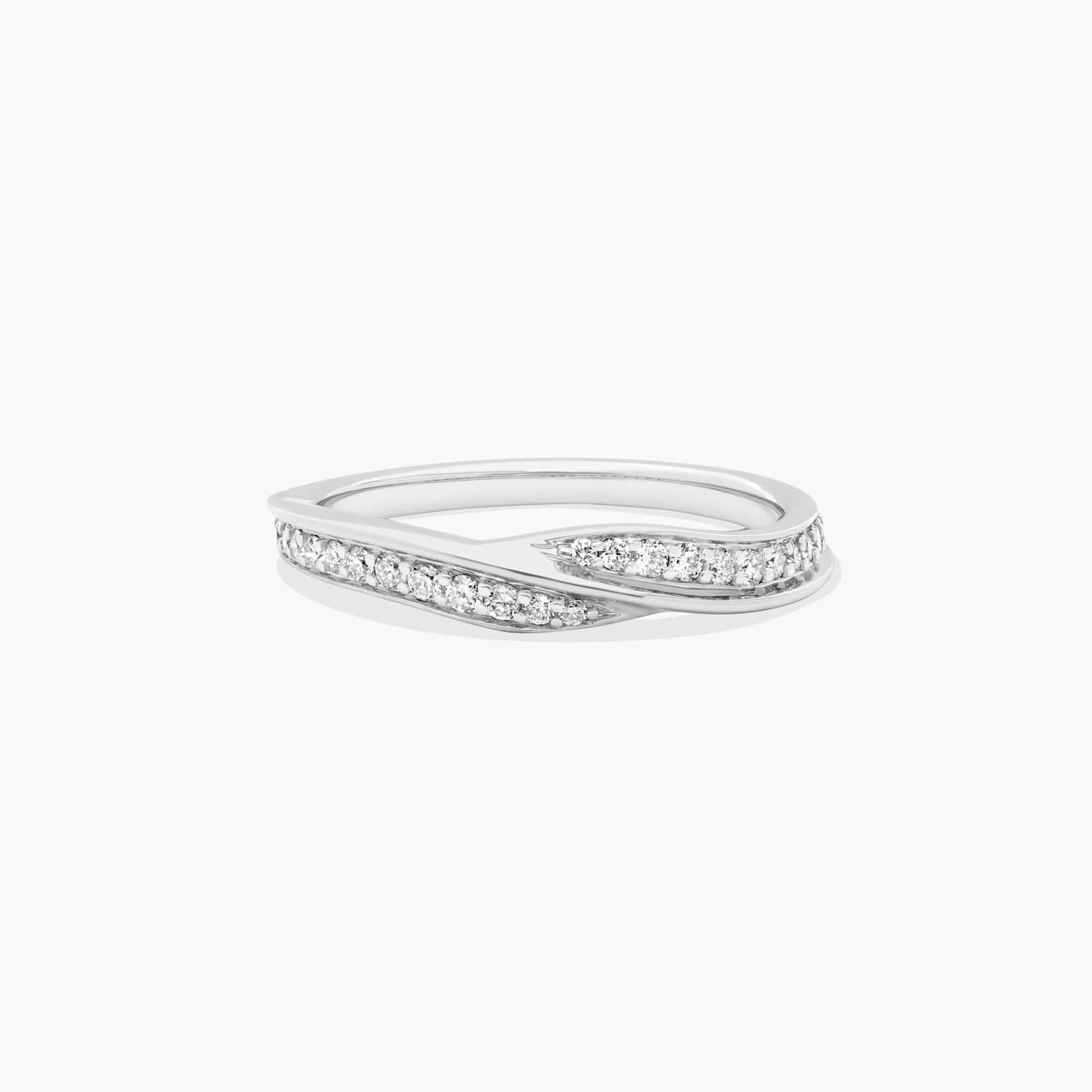 Pavé Bypass Diamond Wedding Ring In Platinum (2.00mm)-14821p