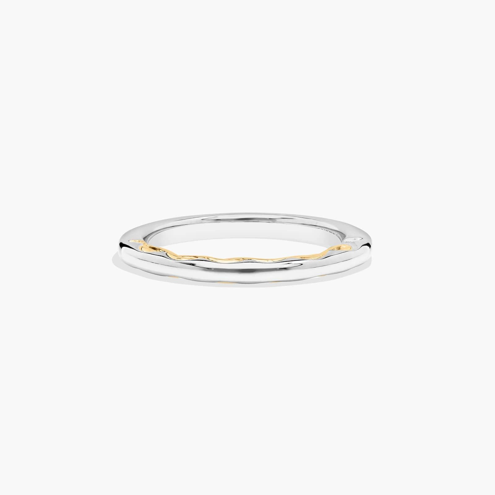 Two-Tone Infinity Pattern Wedding Ring In 18K Gold (2.00mm)-15004y