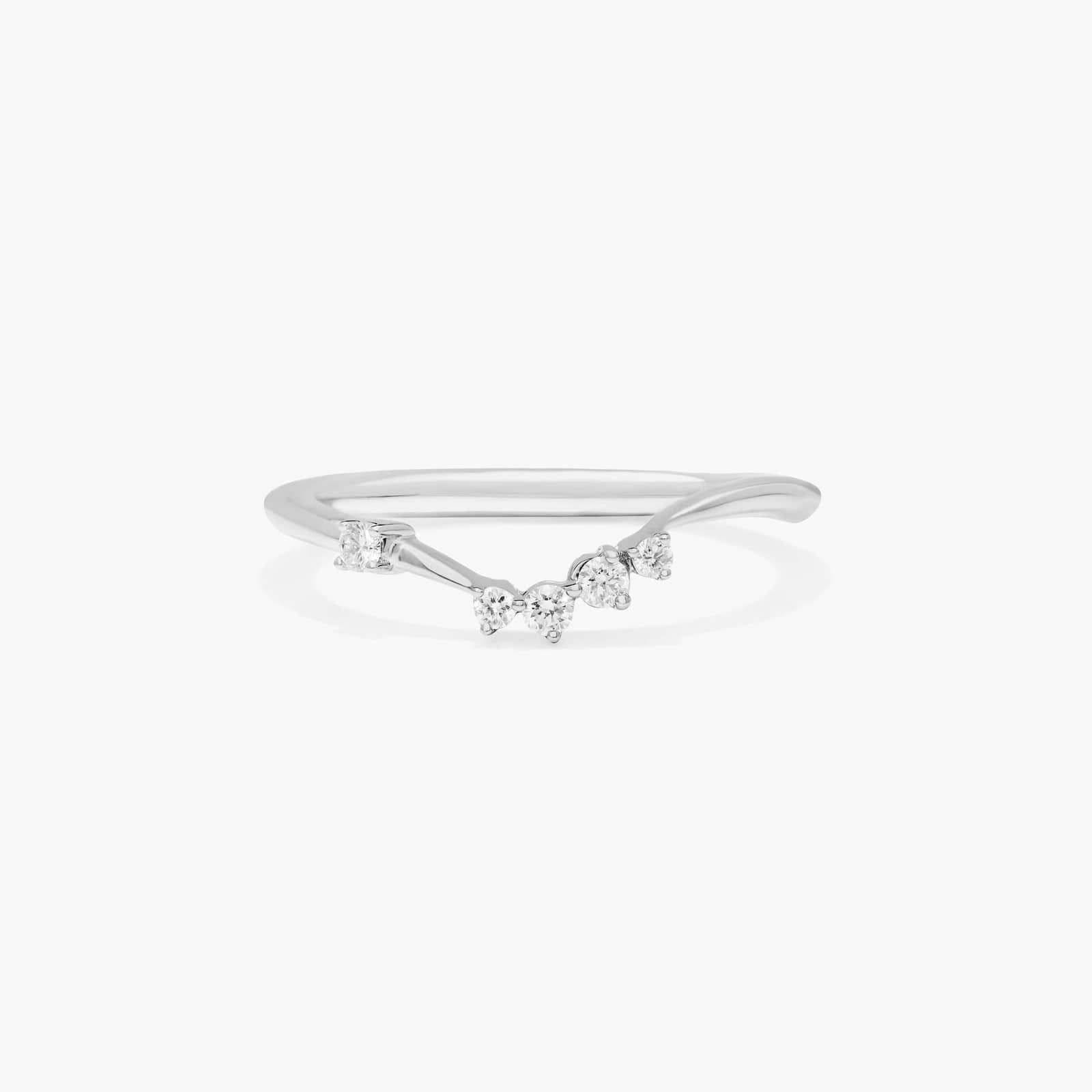 Scattered Blooms Diamond Wedding Ring In 14K White Gold (2.00mm)-15093w14