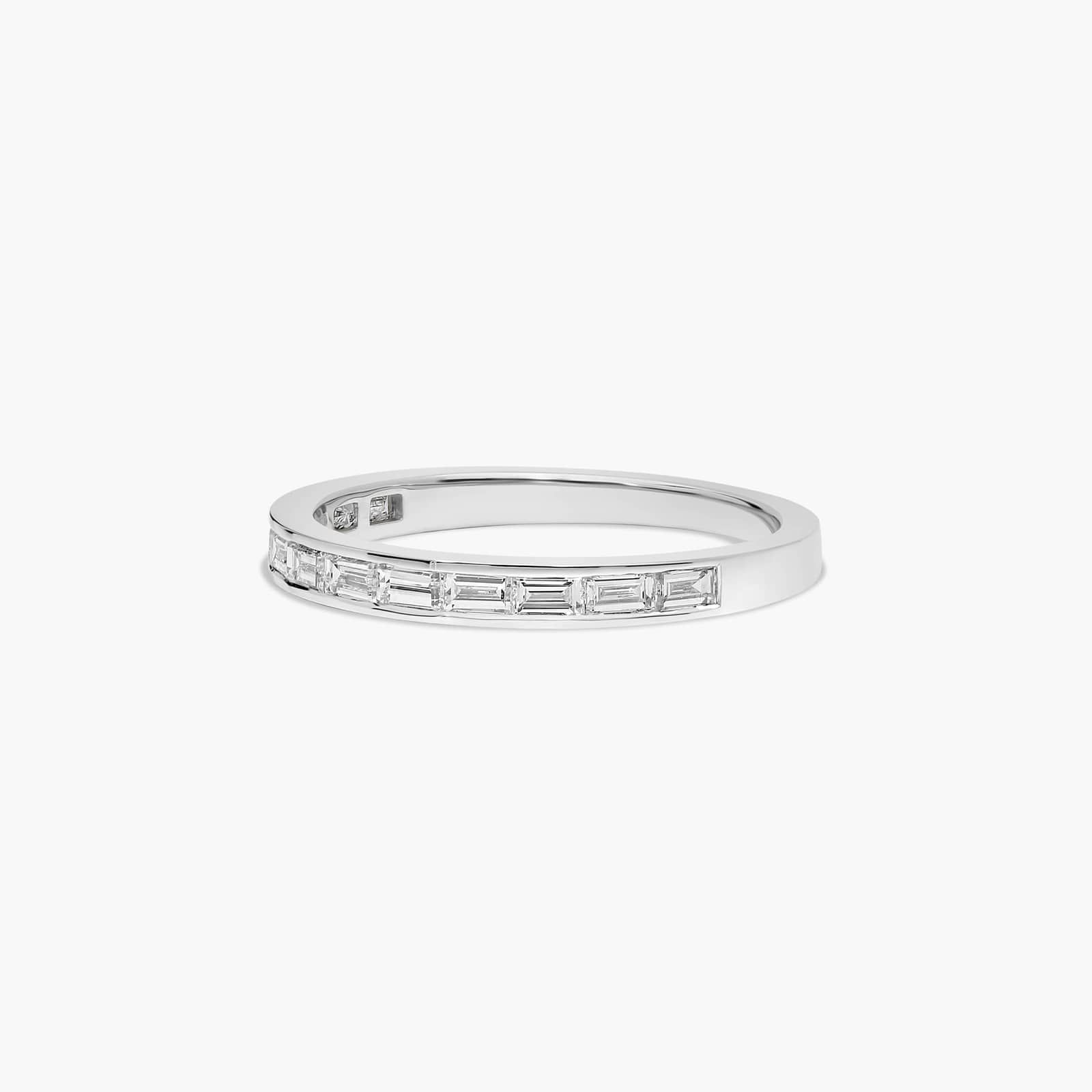 Line Diamond Wedding Ring In Platinum (2.50mm)-15143p