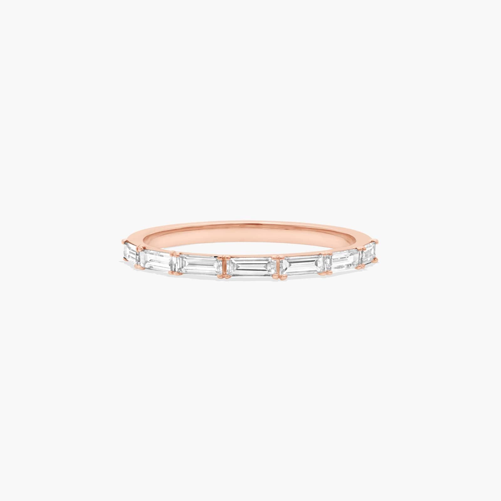 Floating Line Diamond Wedding Ring In 14K Rose Gold (2.00mm)-15147r14
